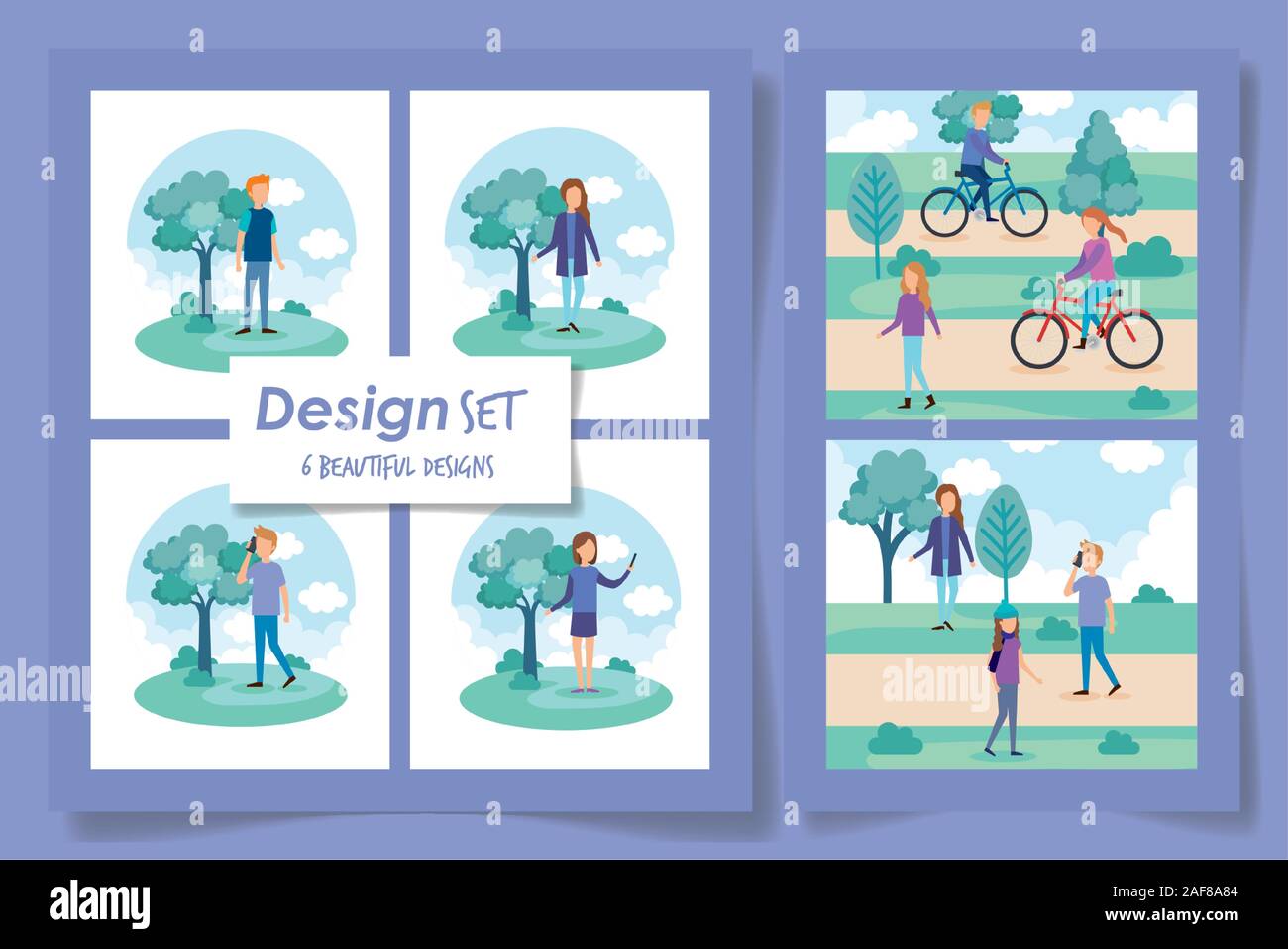 six designs of people in the park Stock Vector Image & Art - Alamy