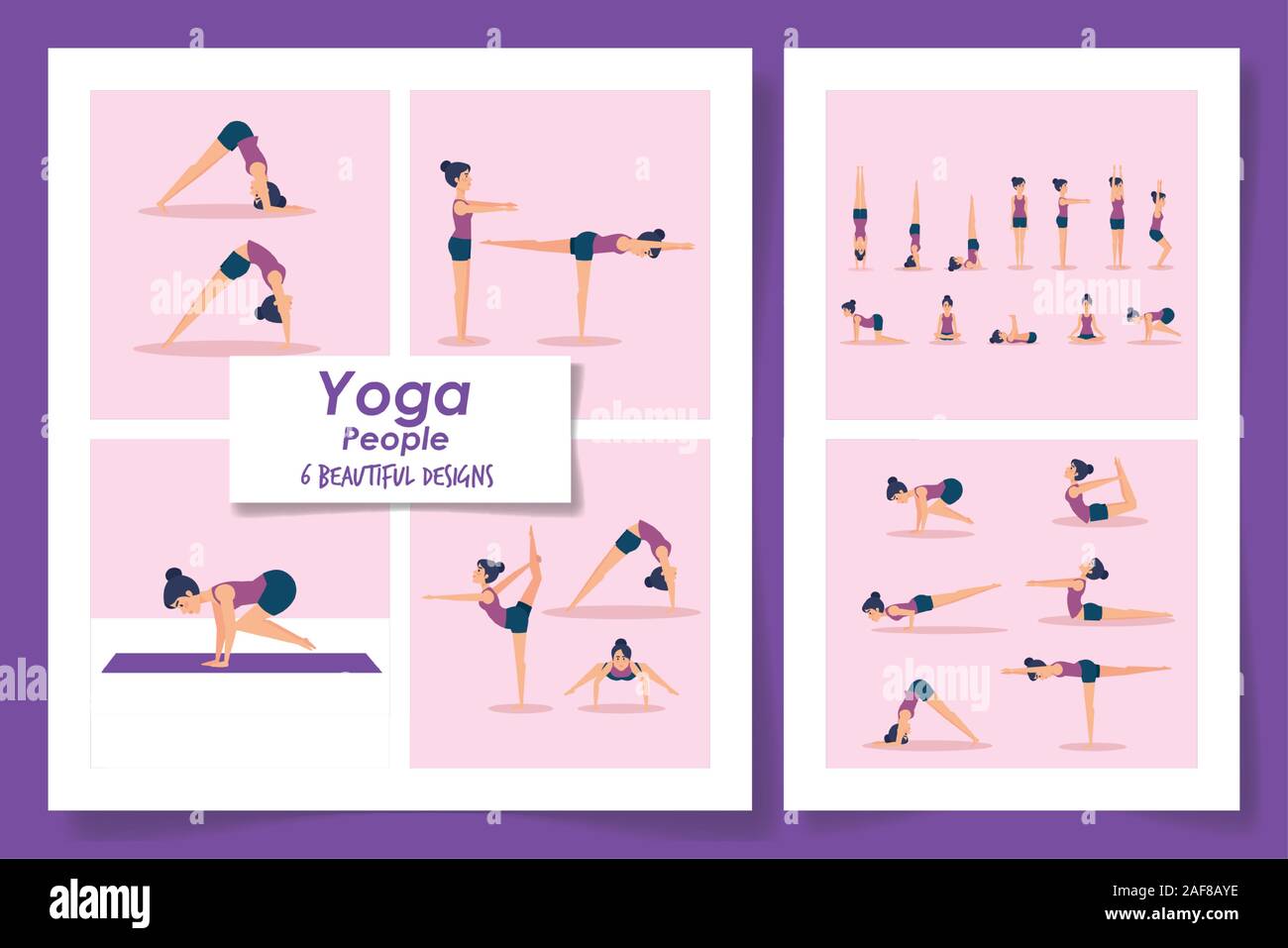 six designs of women practicing yoga Stock Vector Image & Art - Alamy