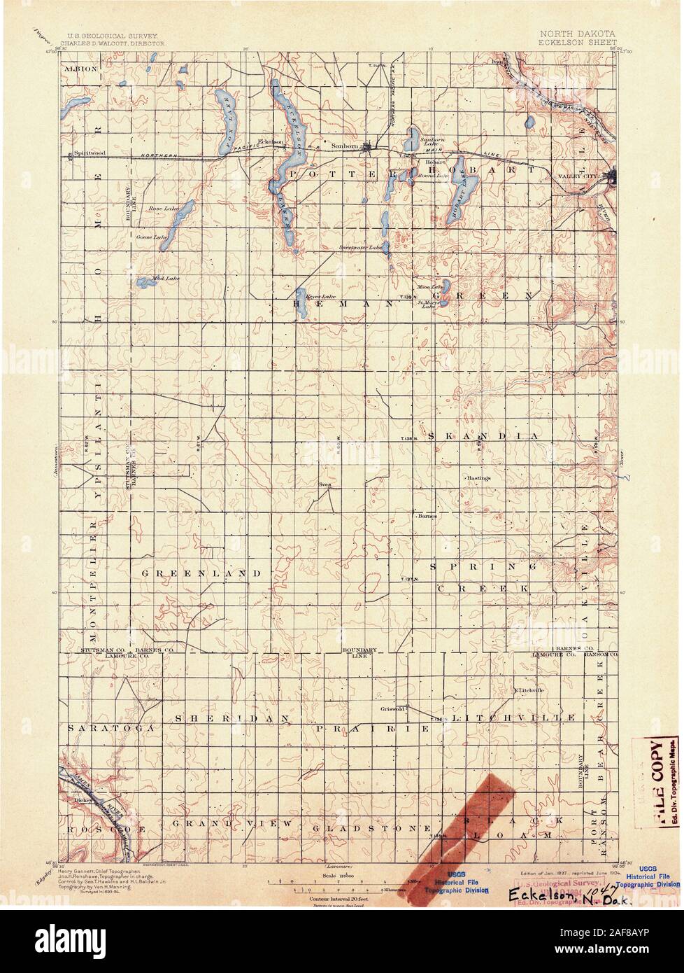 Map of eckelson hi-res stock photography and images - Alamy