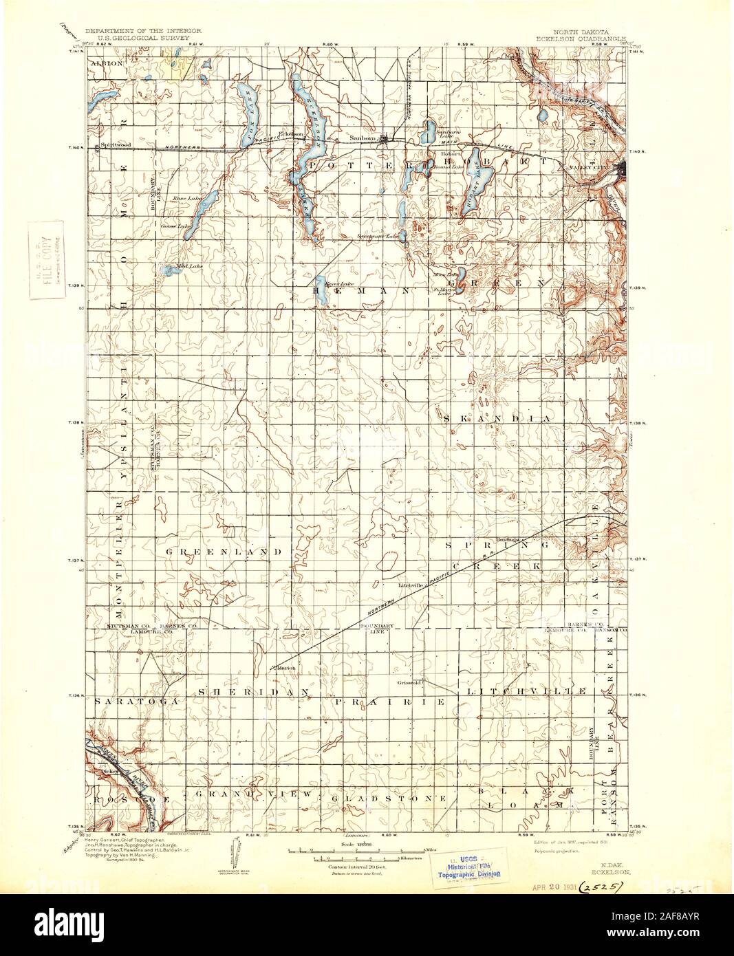 Map of eckelson hi-res stock photography and images - Alamy