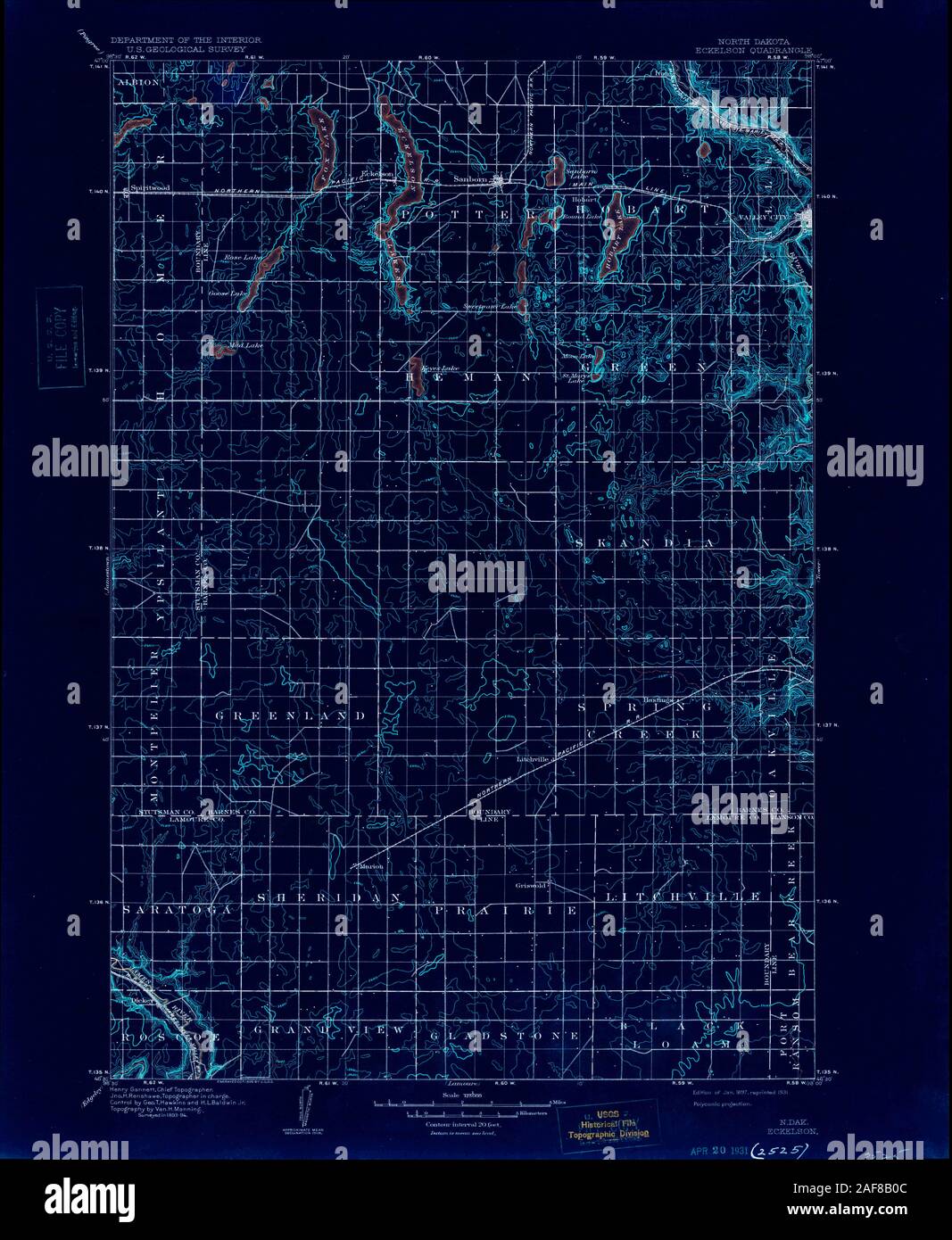 Map of eckelson hi-res stock photography and images - Alamy