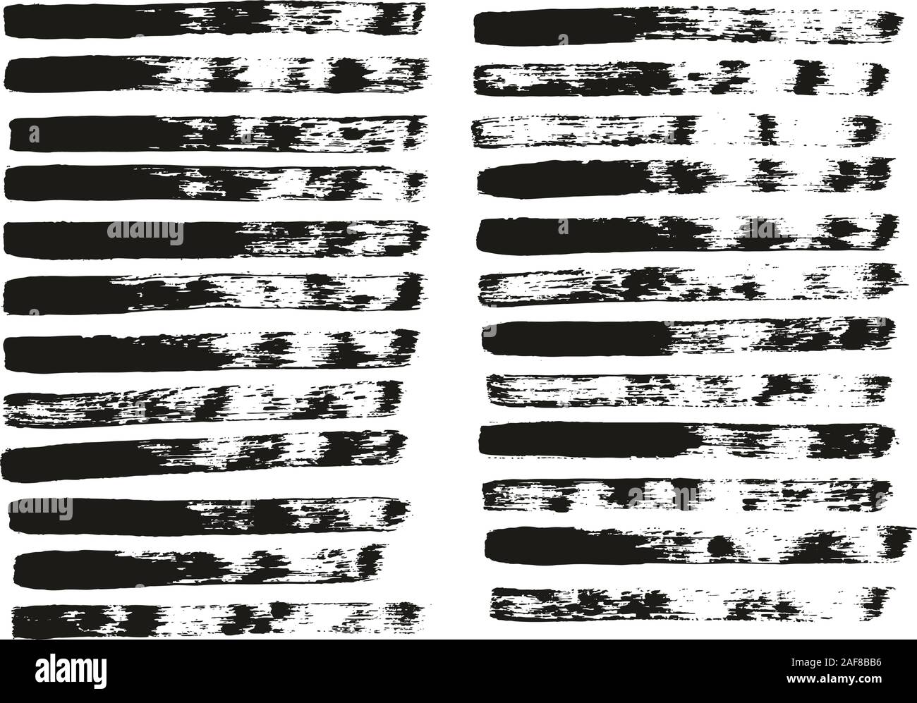 Flat Paint Brush Thin Straight Lines High Detail Abstract Vector ...