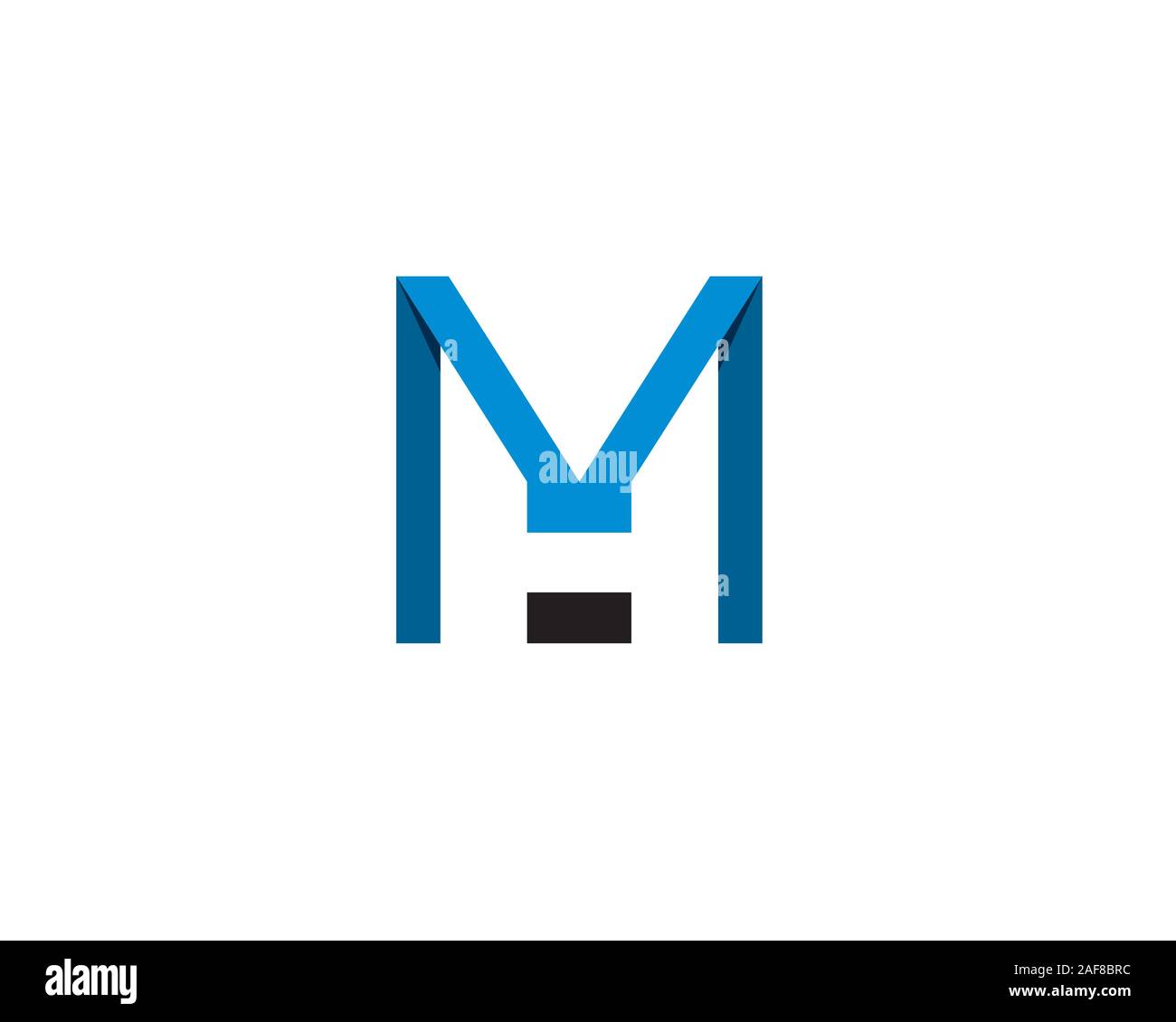 initial letter M H negative space anagram logo Stock Vector Image & Art ...