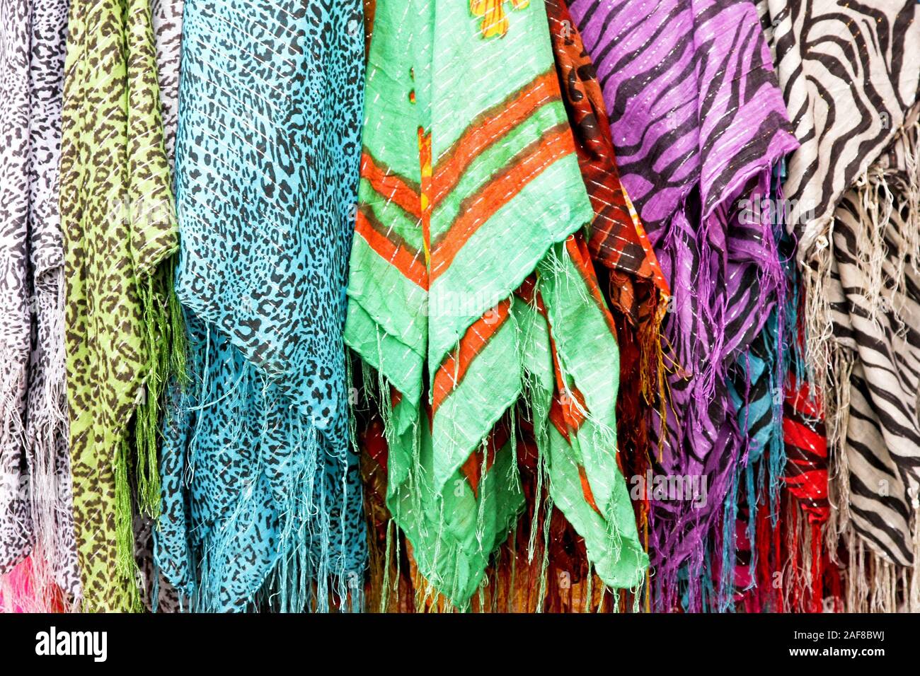 Lot of scarves in different pattern design Stock Photo - Alamy