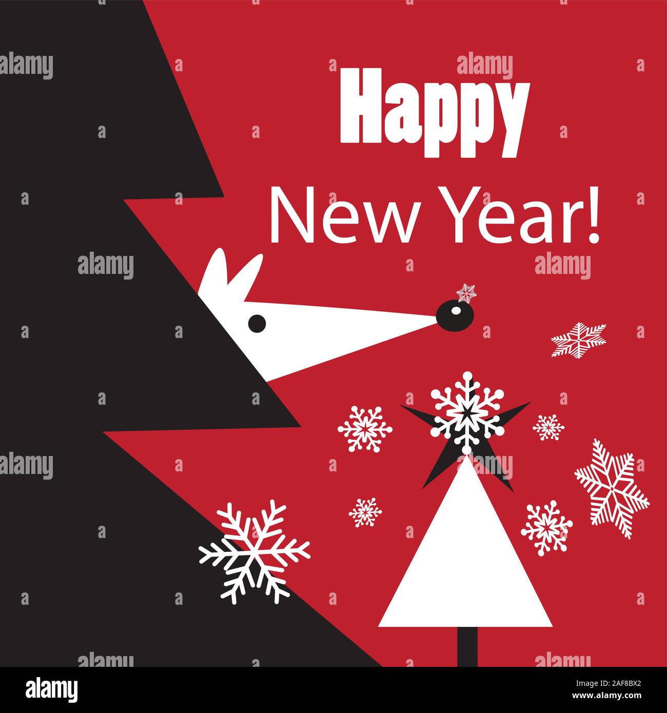 New year greeting vector card with a mouse Stock Vector Image & Art - Alamy