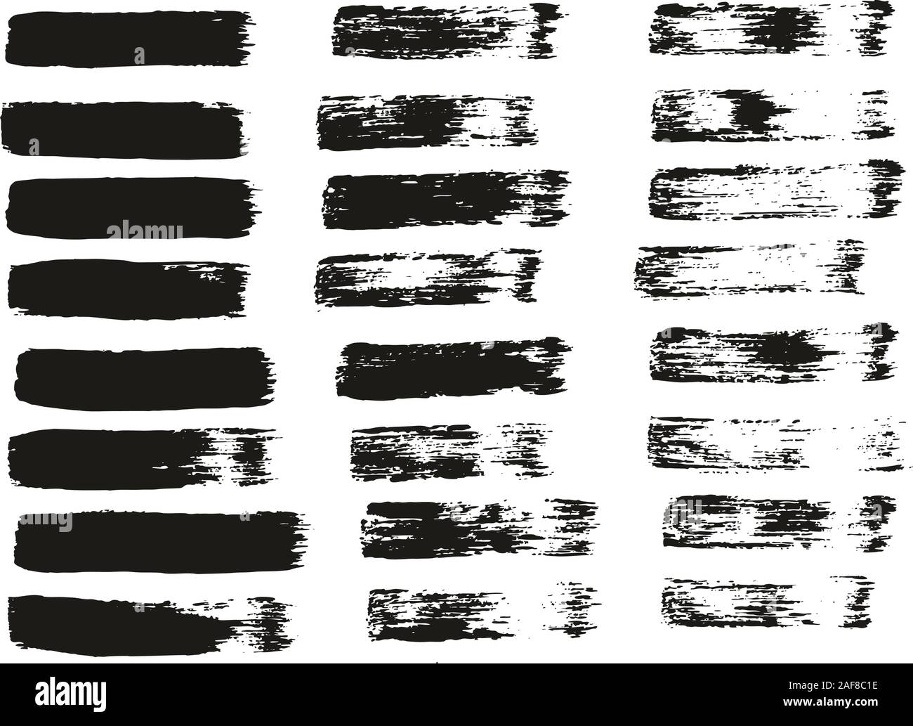 Flat Paint Brush Thin Straight Lines High Detail Abstract Vector ...