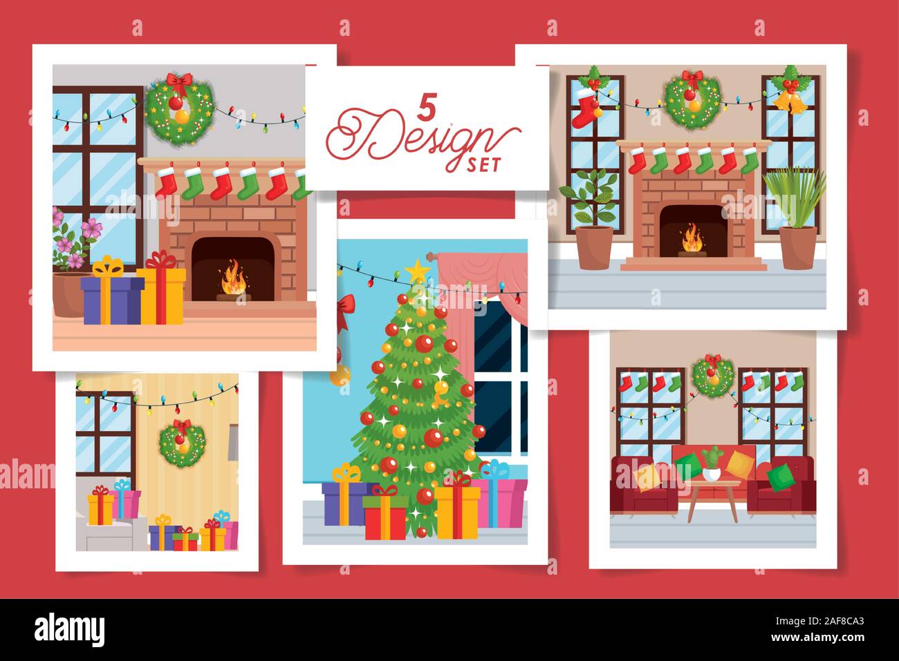 Interiors christmas Stock Vector Images - Alamy