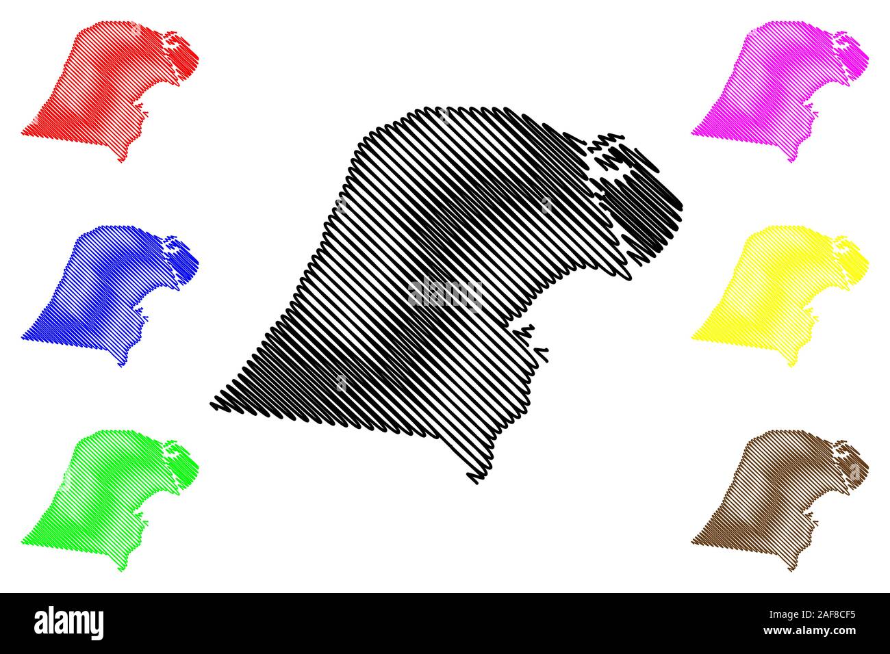 Jahra Governorate (State of Kuwait, Governorates of Kuwait) map vector ...