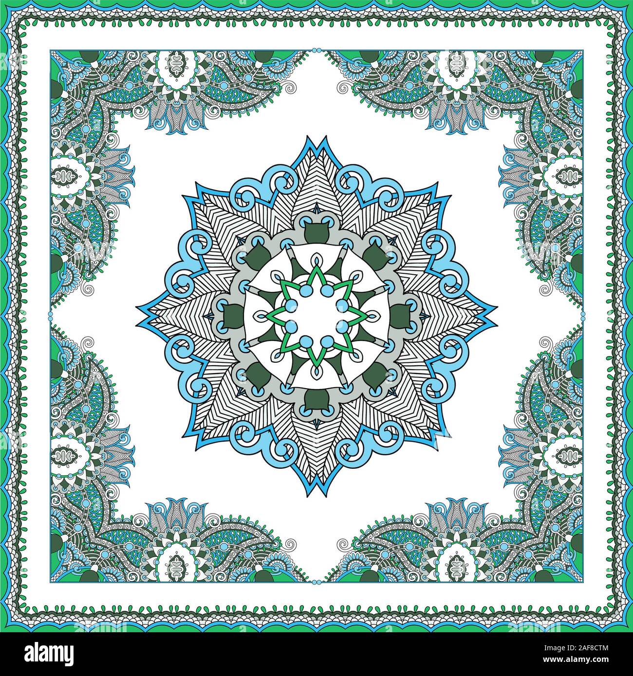 Ornamental paisley pattern for kerchief, bandana, shawl, scarf ...