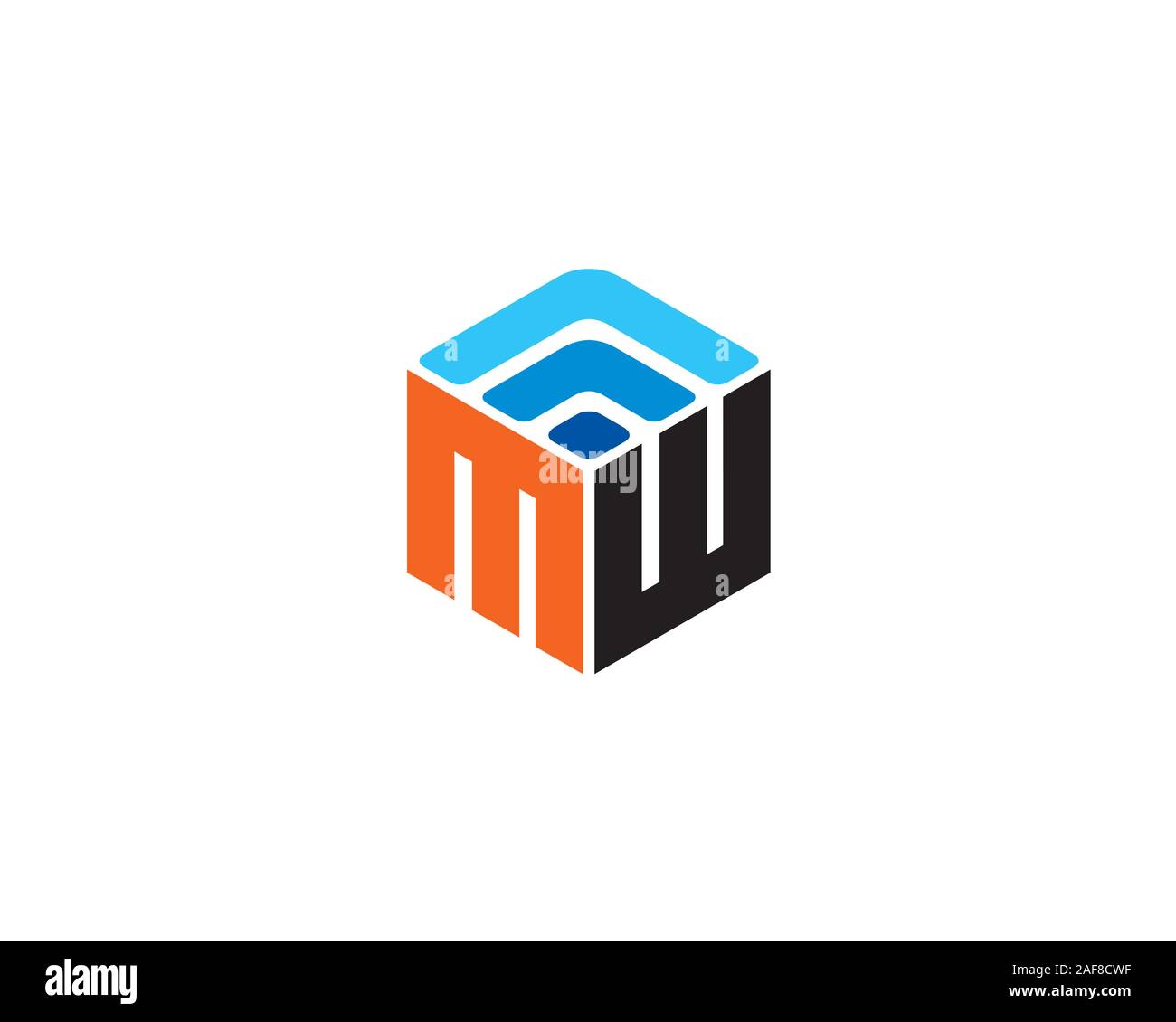hexagonal initial letter m w with wifi symbol Stock Vector Image & Art ...