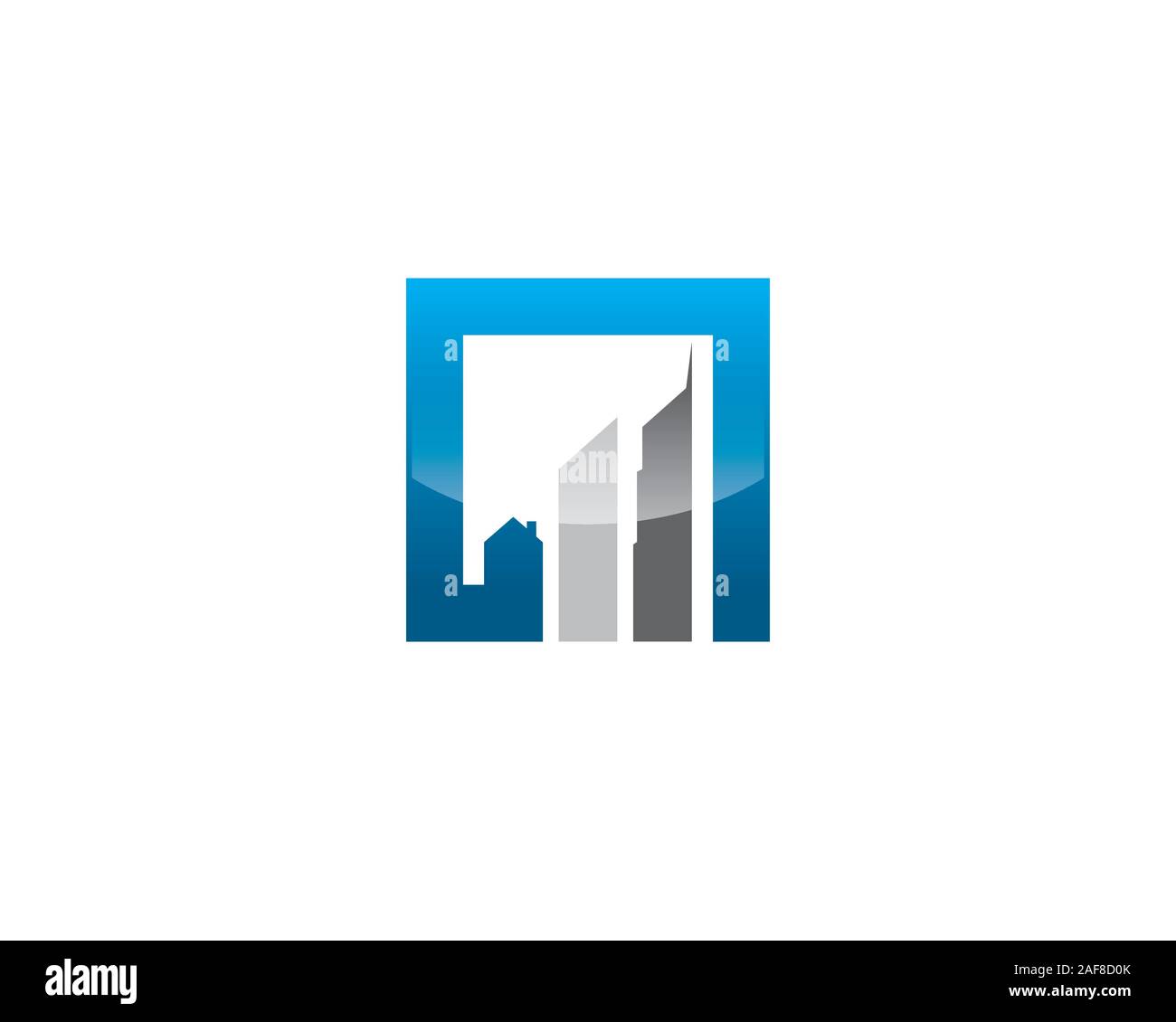 simple square increasing graph logo with highrise buildings as the ...