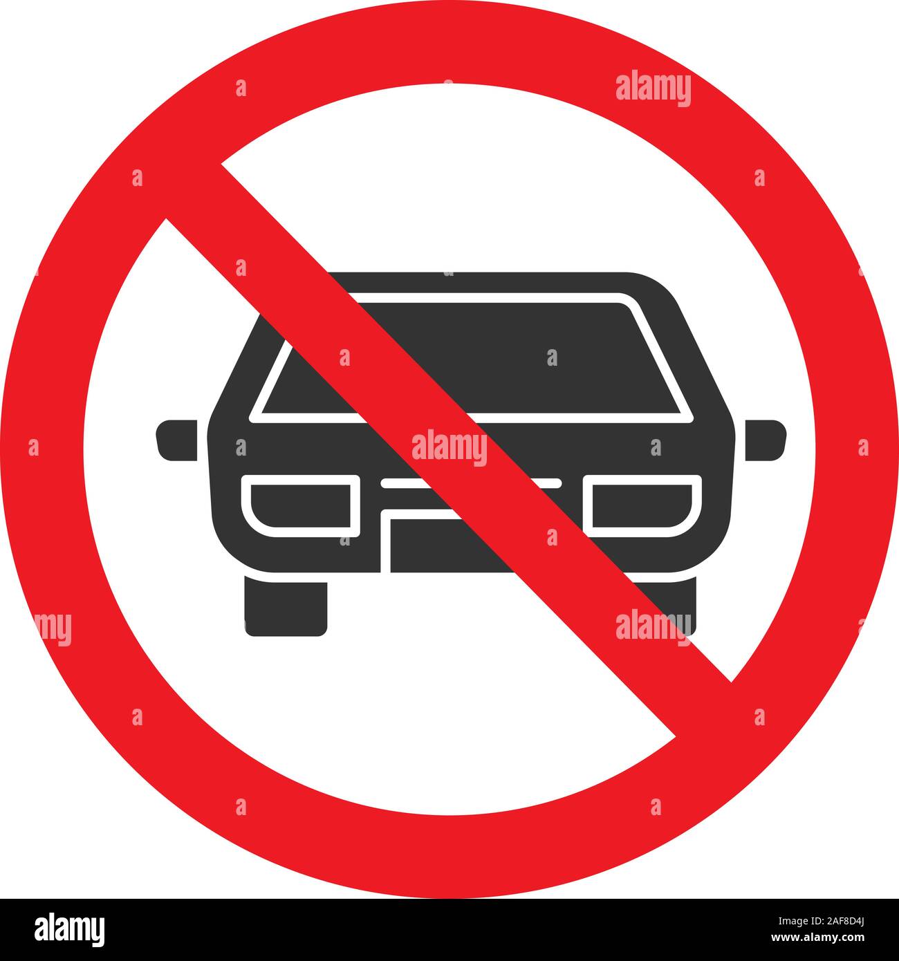 Forbidden sign with car glyph icon. No parking prohibition. Stop ...