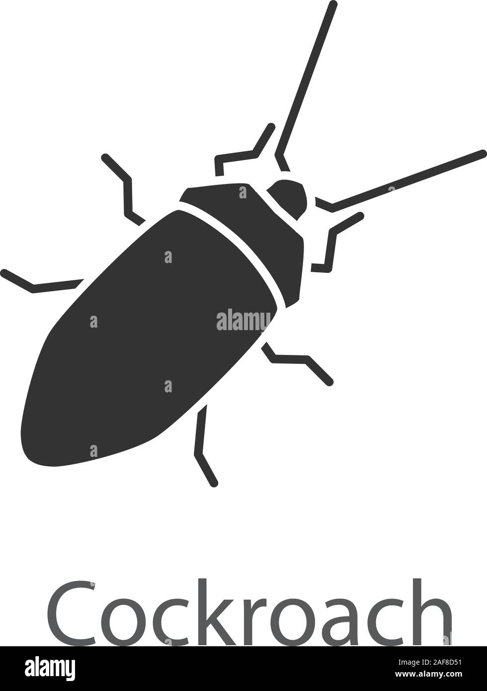 Cockroach glyph icon. Insect. Silhouette symbol. Negative space. Vector ...