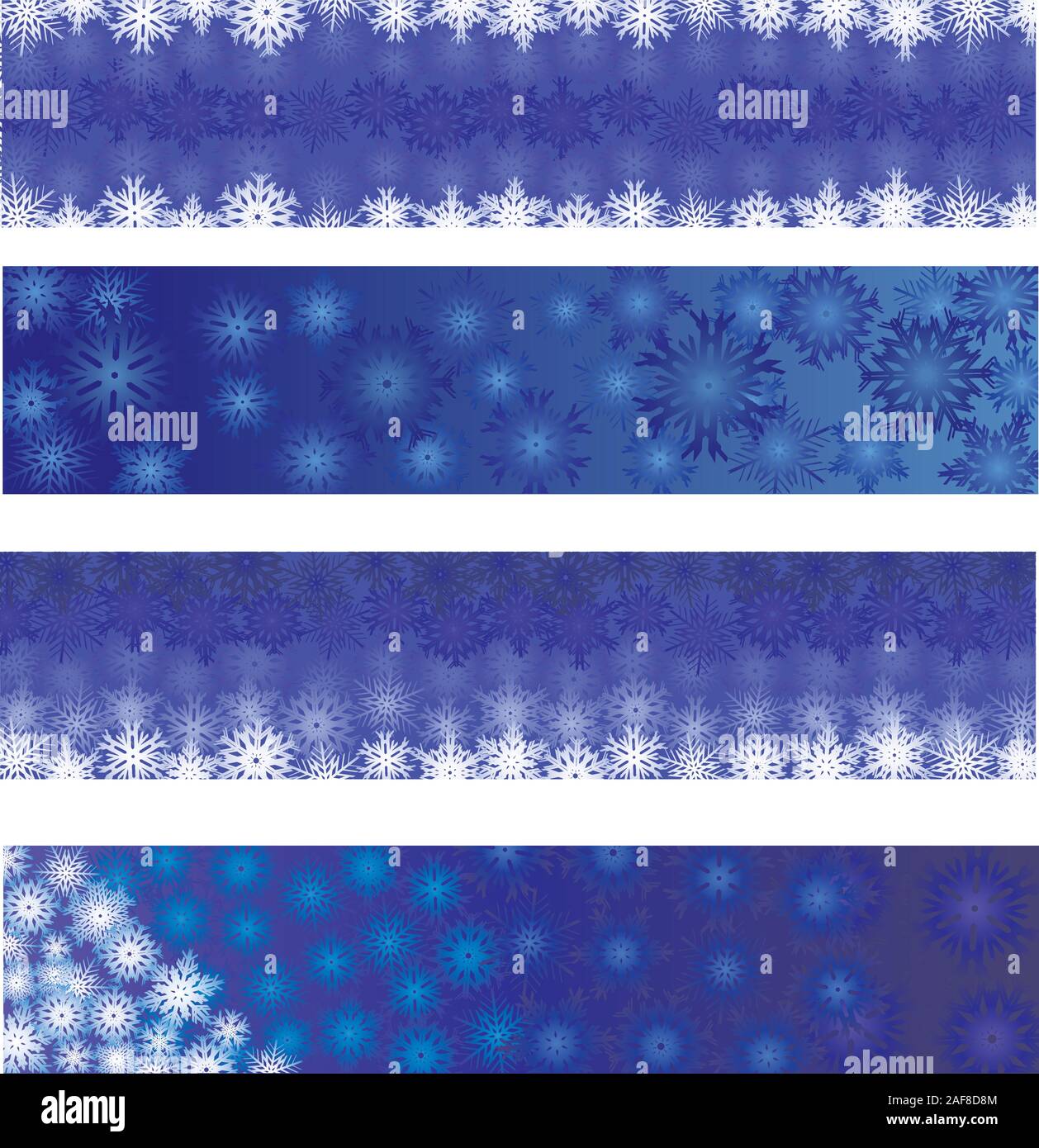 Set of blue christmas banners made with snowflakes, vector available ...