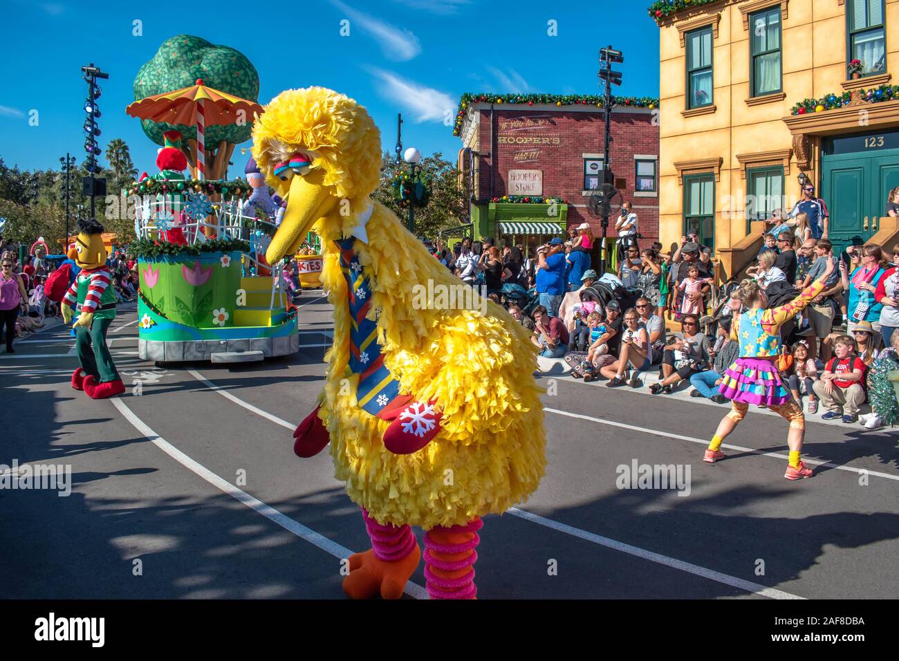 Orlando, Florida. December 07, 2019. Big Bird and Elmo in Sesame Street ...