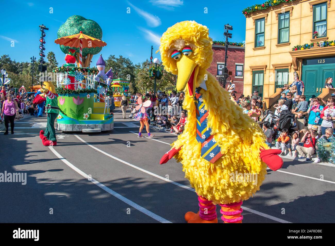 Orlando, Florida. December 07, 2019. Big Bird and Elmo in Sesame Street ...