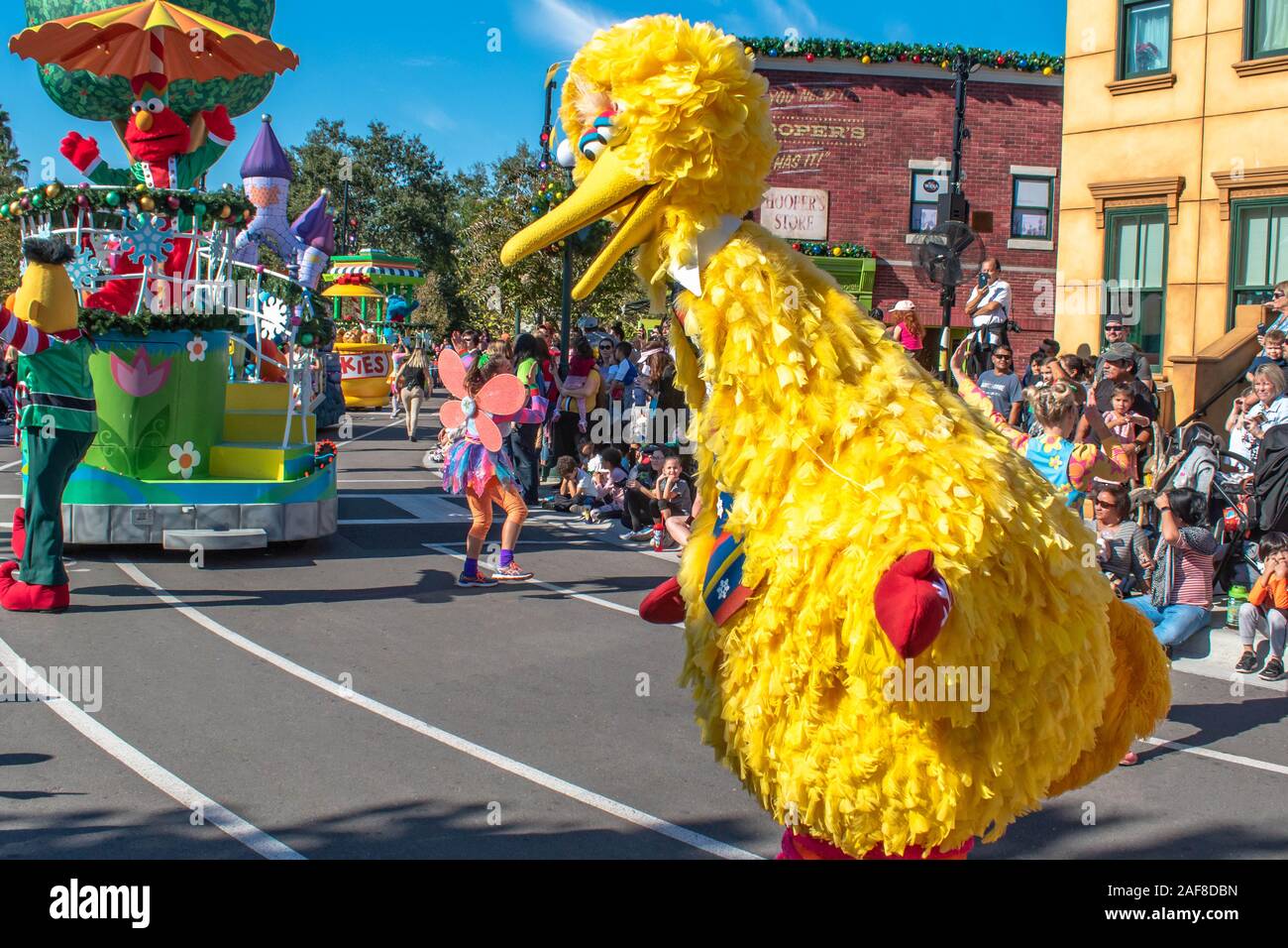 Orlando, Florida. December 07, 2019. Big Bird and Elmo in Sesame Street ...