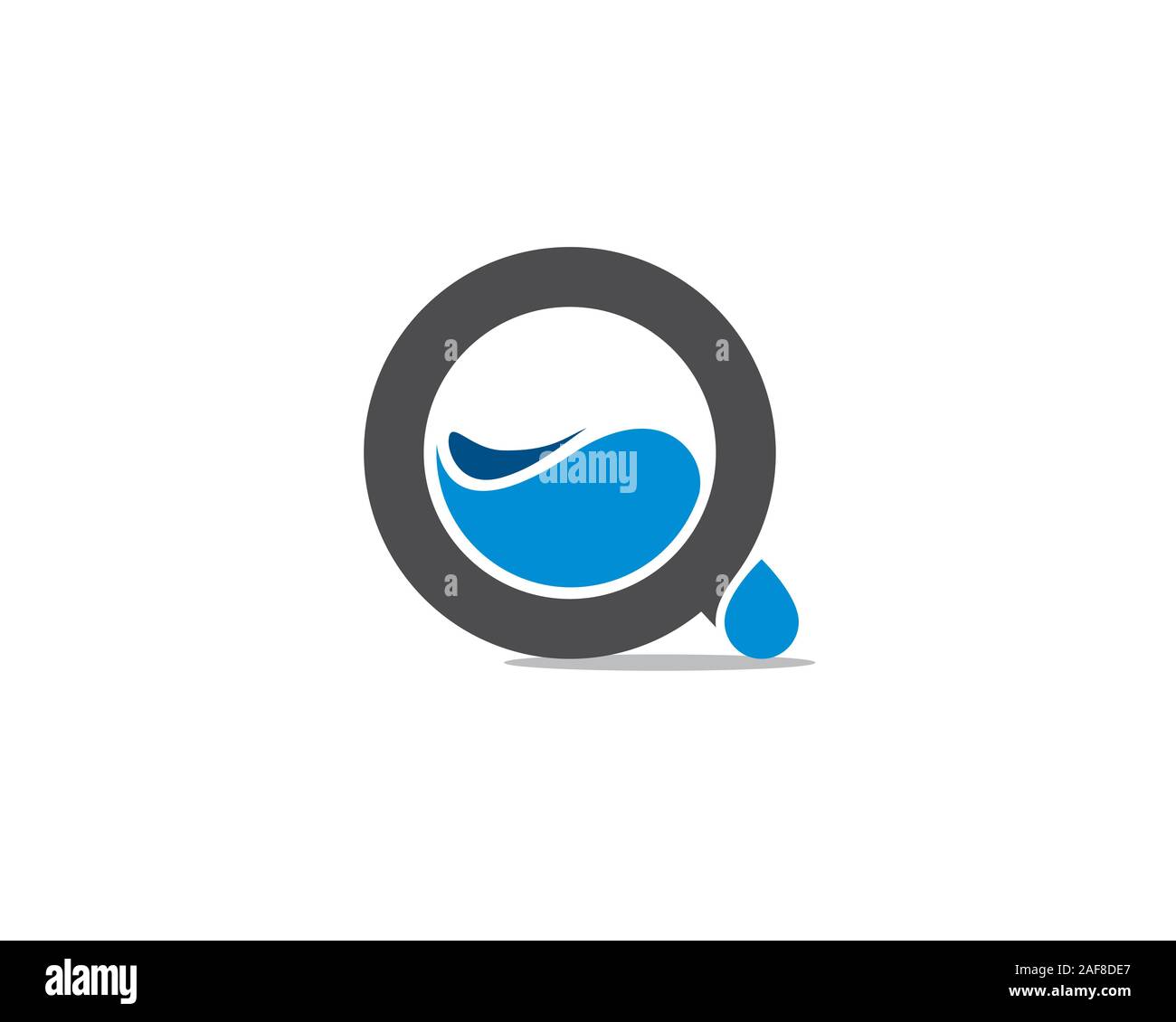 initial letter Q monogram with as liquid container and water drop Stock ...
