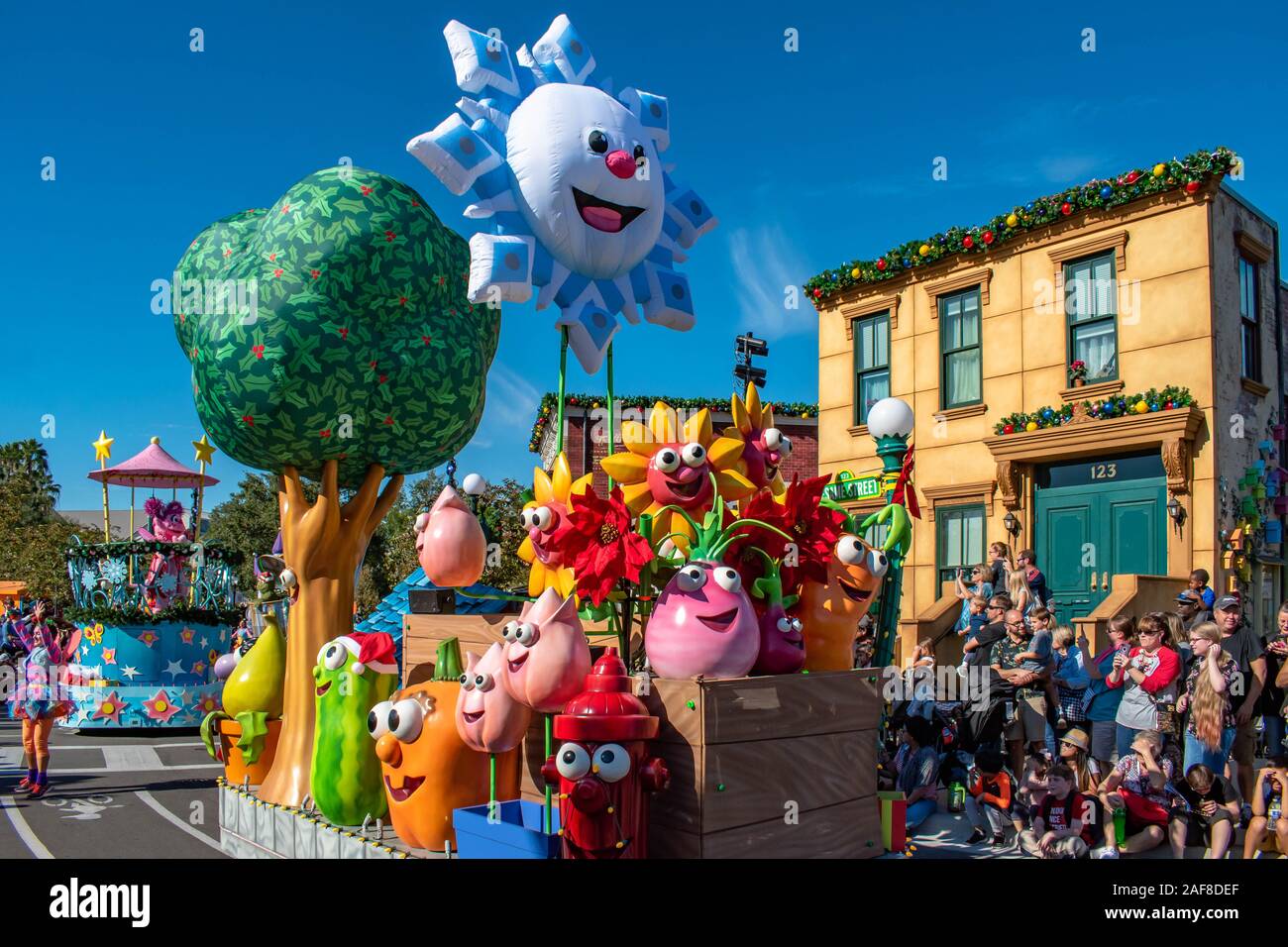 Orlando, Florida. December 07, 2019. Colorful float in Sesame Street ...