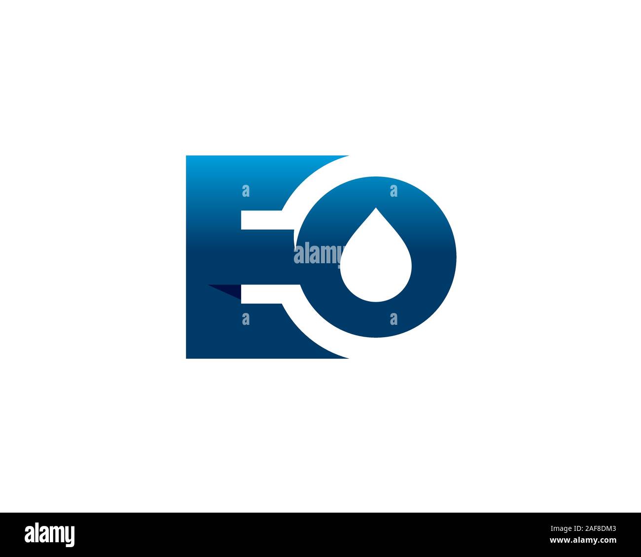 initial letter E O with liquid negative space inside Stock Vector Image ...