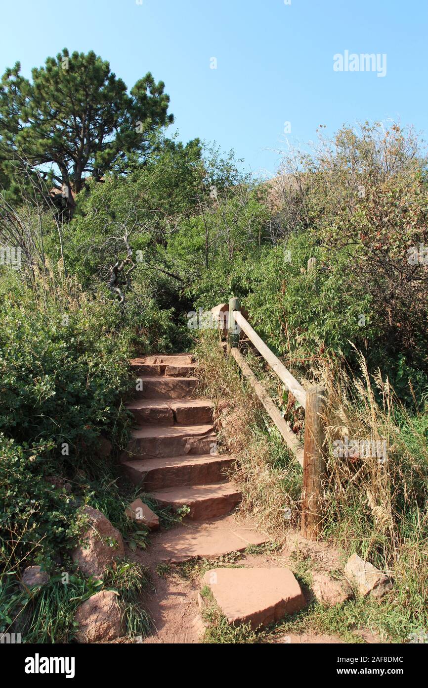 Stone steps at the beginning of the Trading Post Trail in Red Rocks ...
