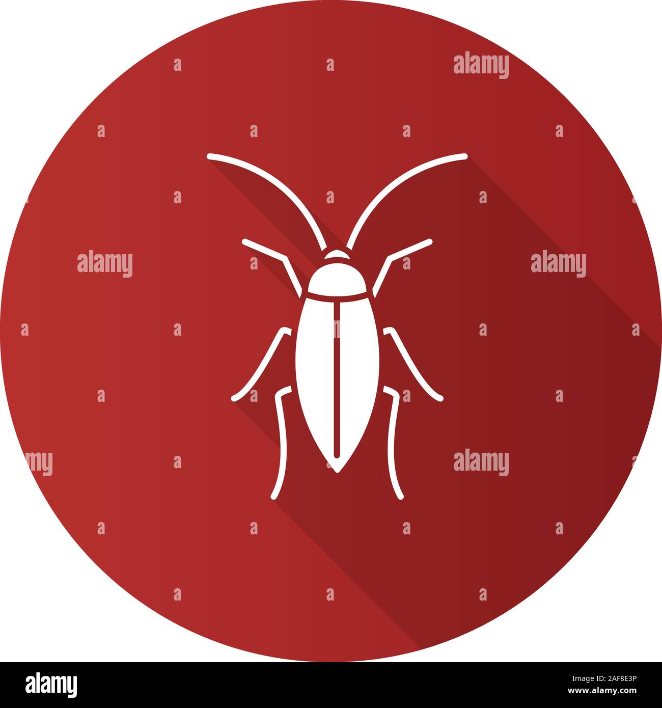 Cockroach flat design long shadow glyph icons set. Insect. Vector ...