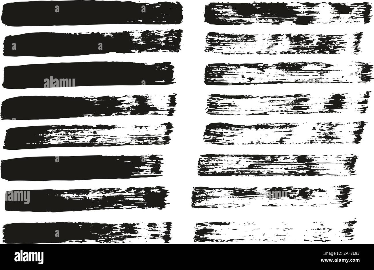 Flat Paint Brush Thin Straight Lines High Detail Abstract Vector ...