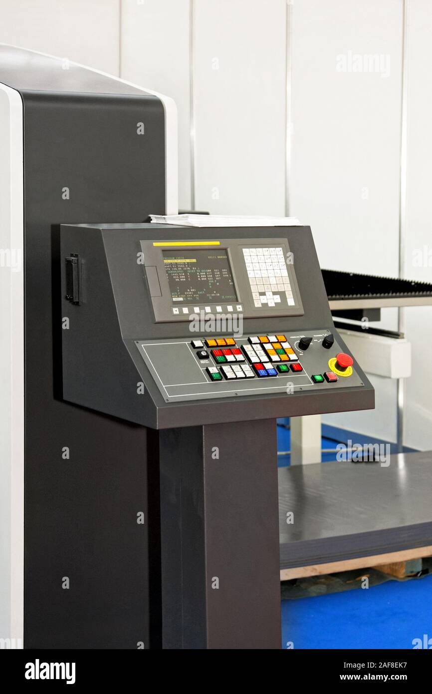 Machinery control board with display and buttons Stock Photo - Alamy