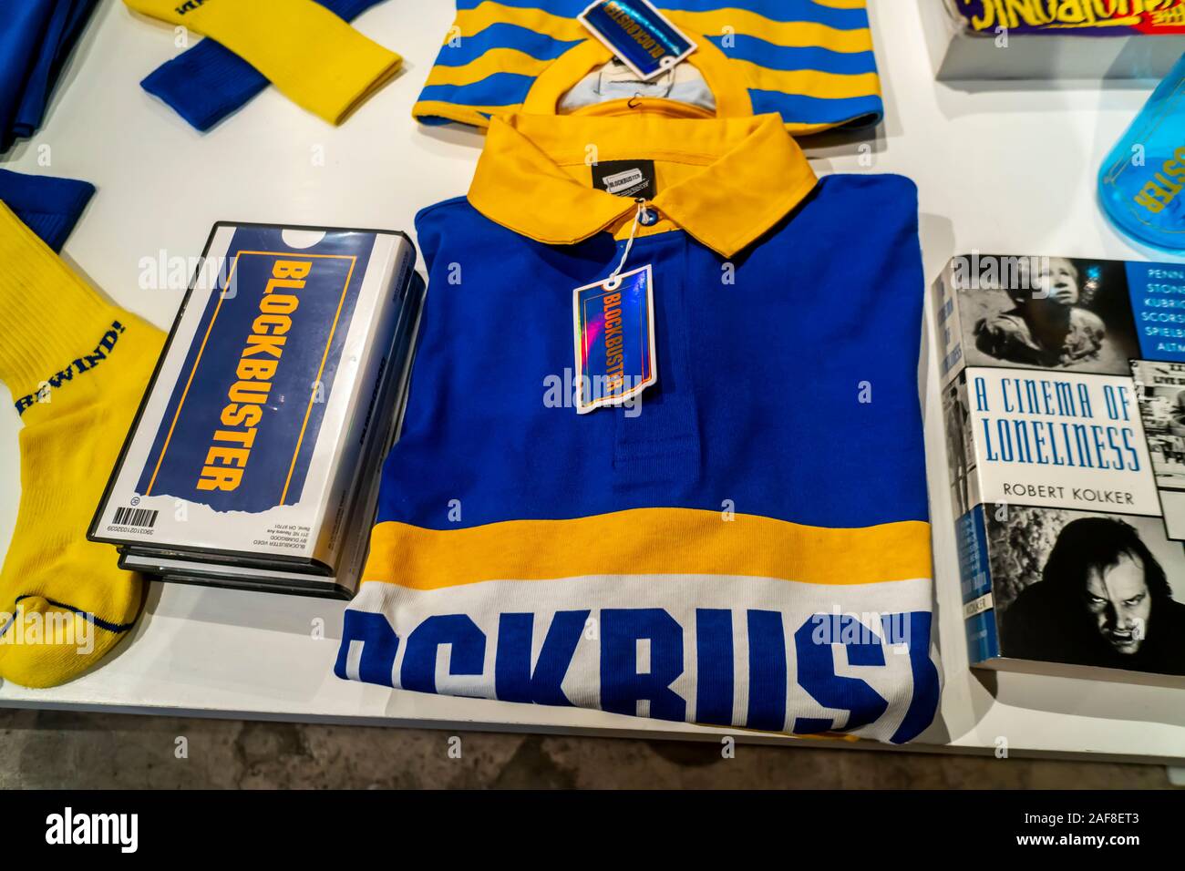 A pop-up featuring merchandise with the logos of the now defunct ...