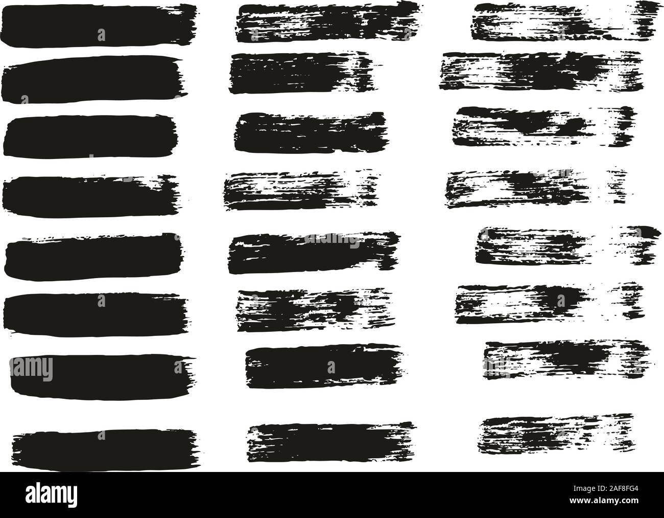 Flat Paint Brush Thin Straight Lines High Detail Abstract Vector ...