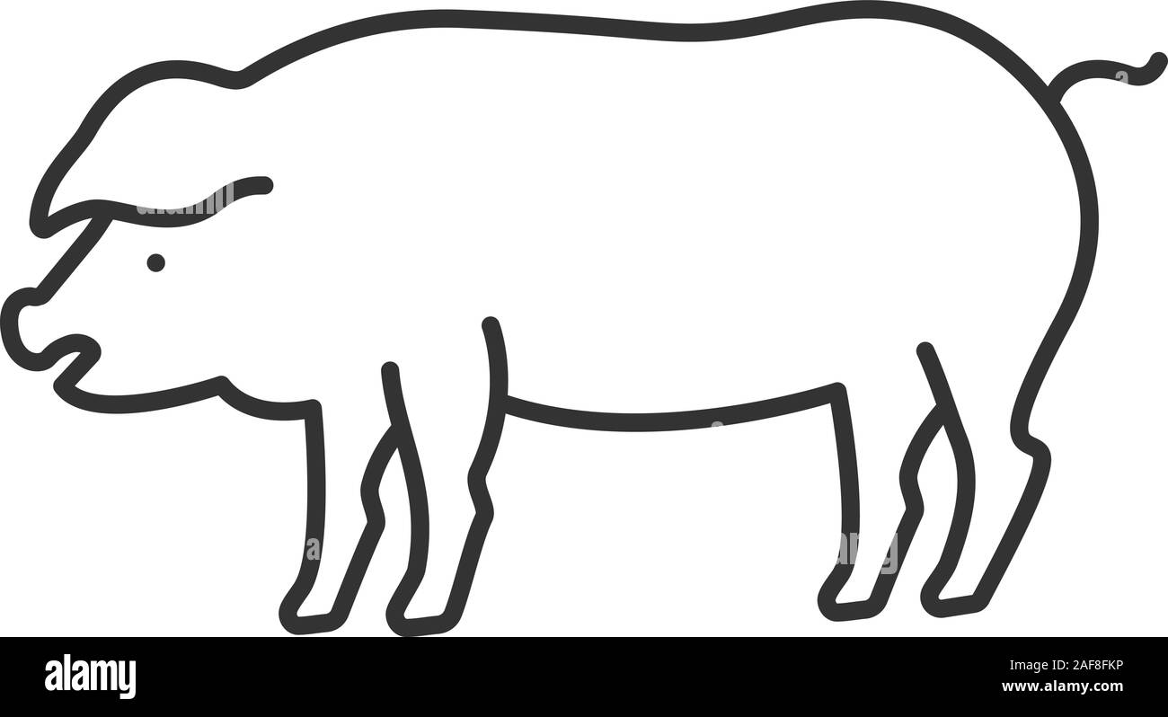 Pig linear icon. Livestock farming. Agriculture. Thin line illustration ...