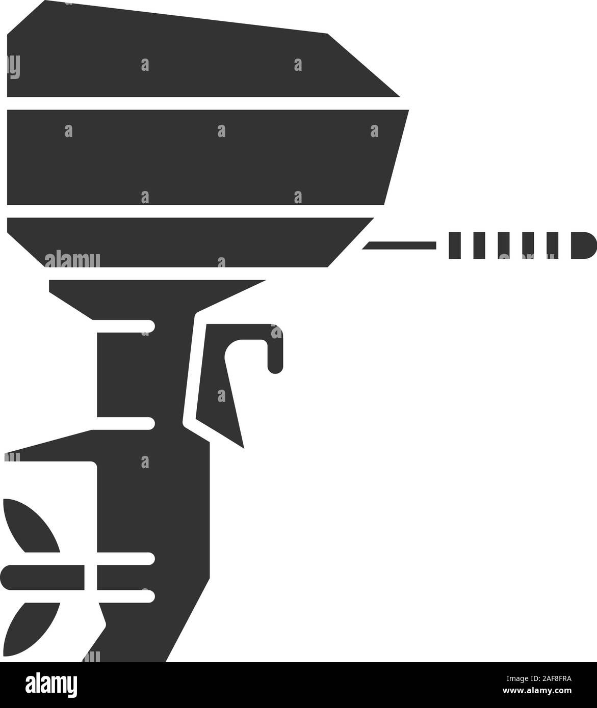 Outboard boat motor glyph icon. Boat engine. Silhouette symbol ...