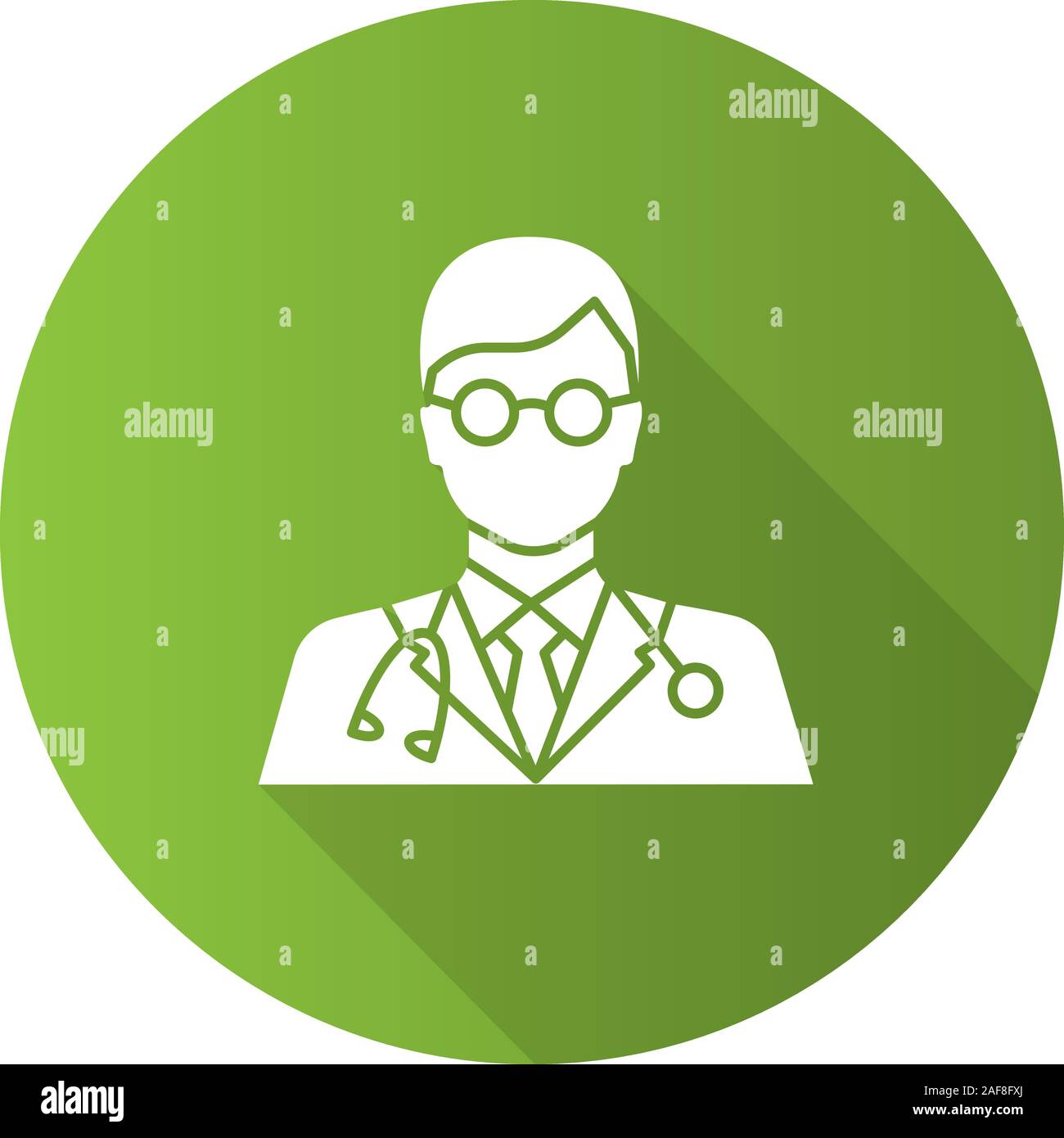 Doctor flat design long shadow glyph icon. Medical worker. Practitioner ...