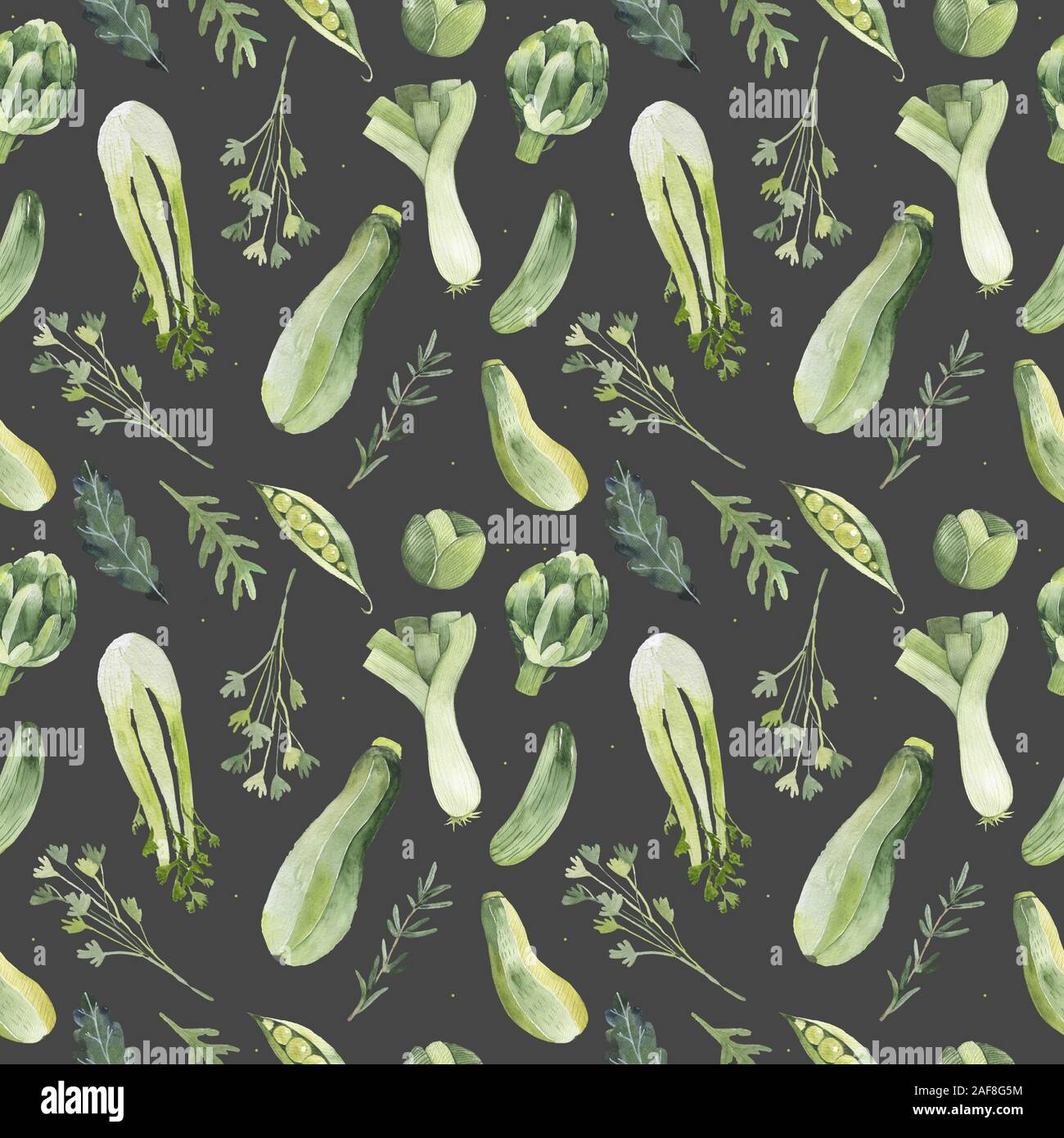 Watercolor pattern of seamless background with vegetables Stock Photo ...