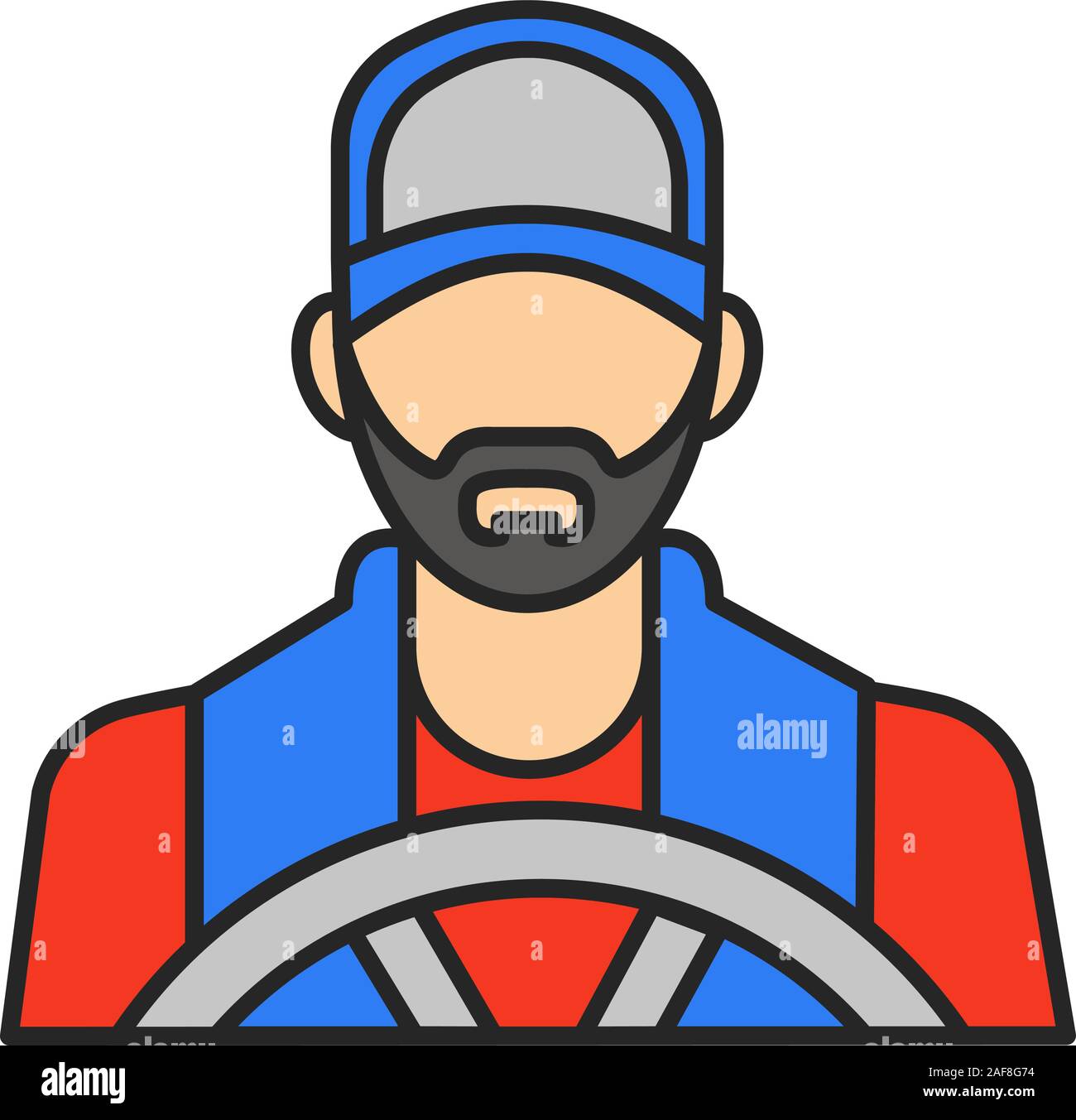 Driver color icon. Transportation service. Isolated vector illustration ...