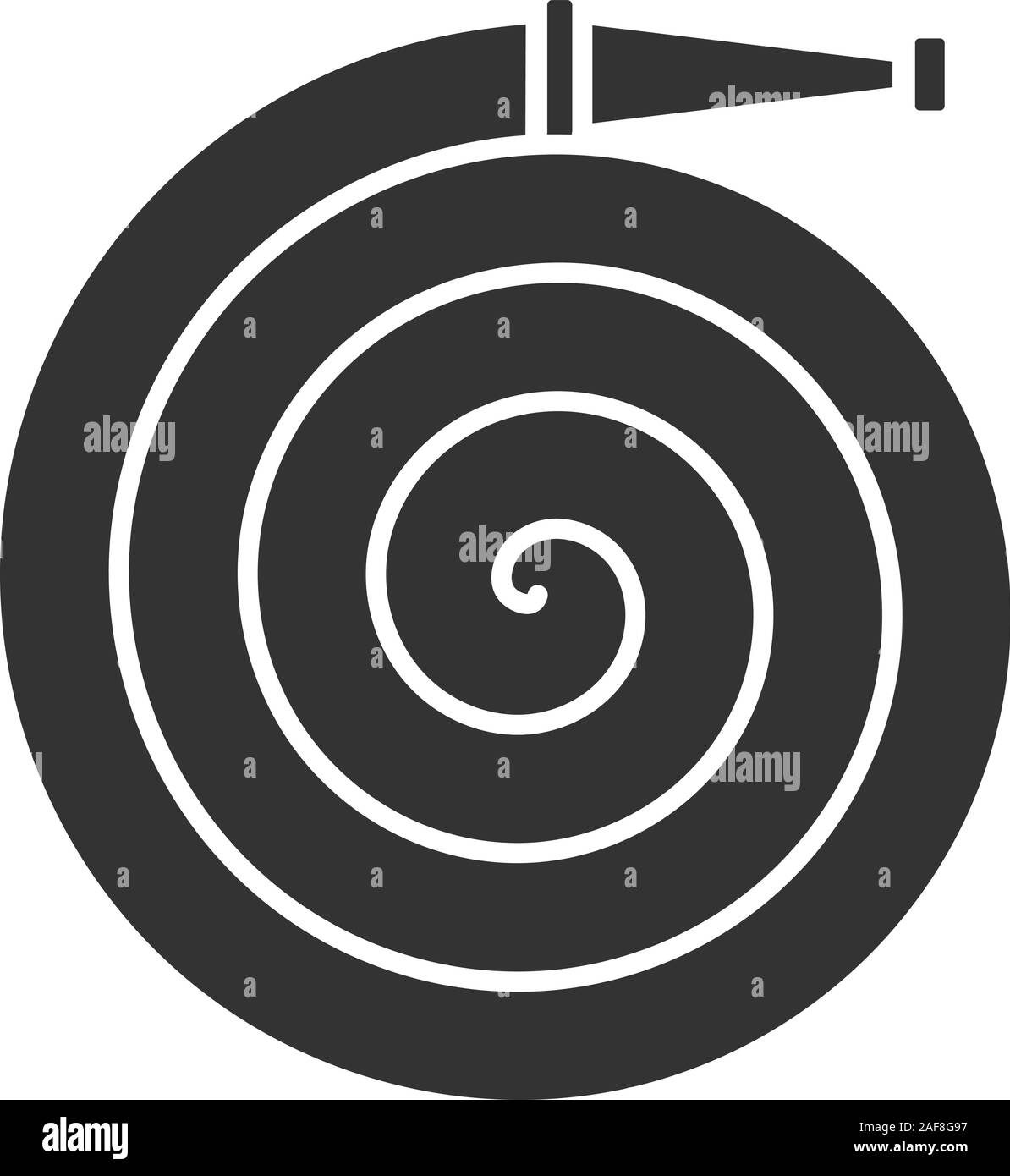Fire Hose Glyph Icon Firefighting Equipment Silhouette Symbol