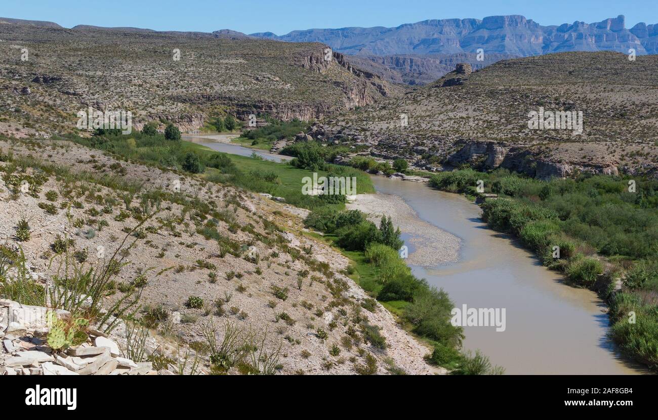 Looking toward Hot Springs Canyon, Rio Grande River, Flowing Northeast ...