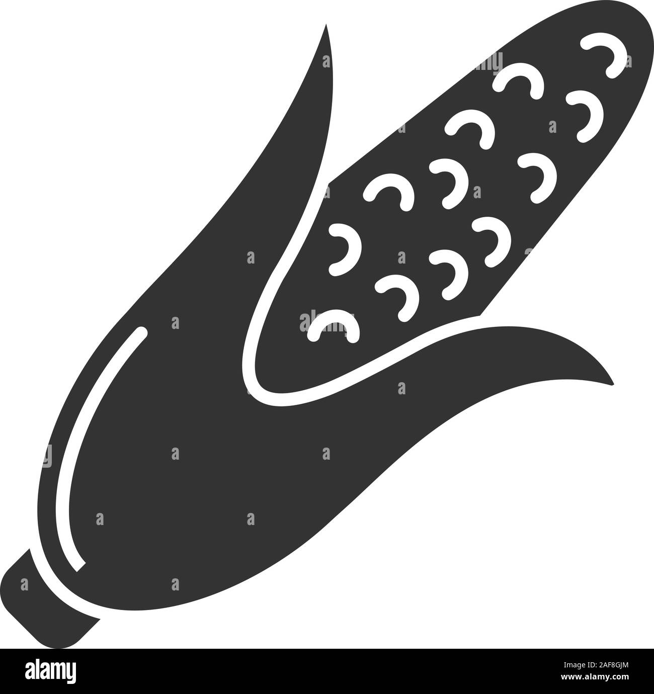Corn glyph icon. Maize. Silhouette symbol. Negative space. Vector ...