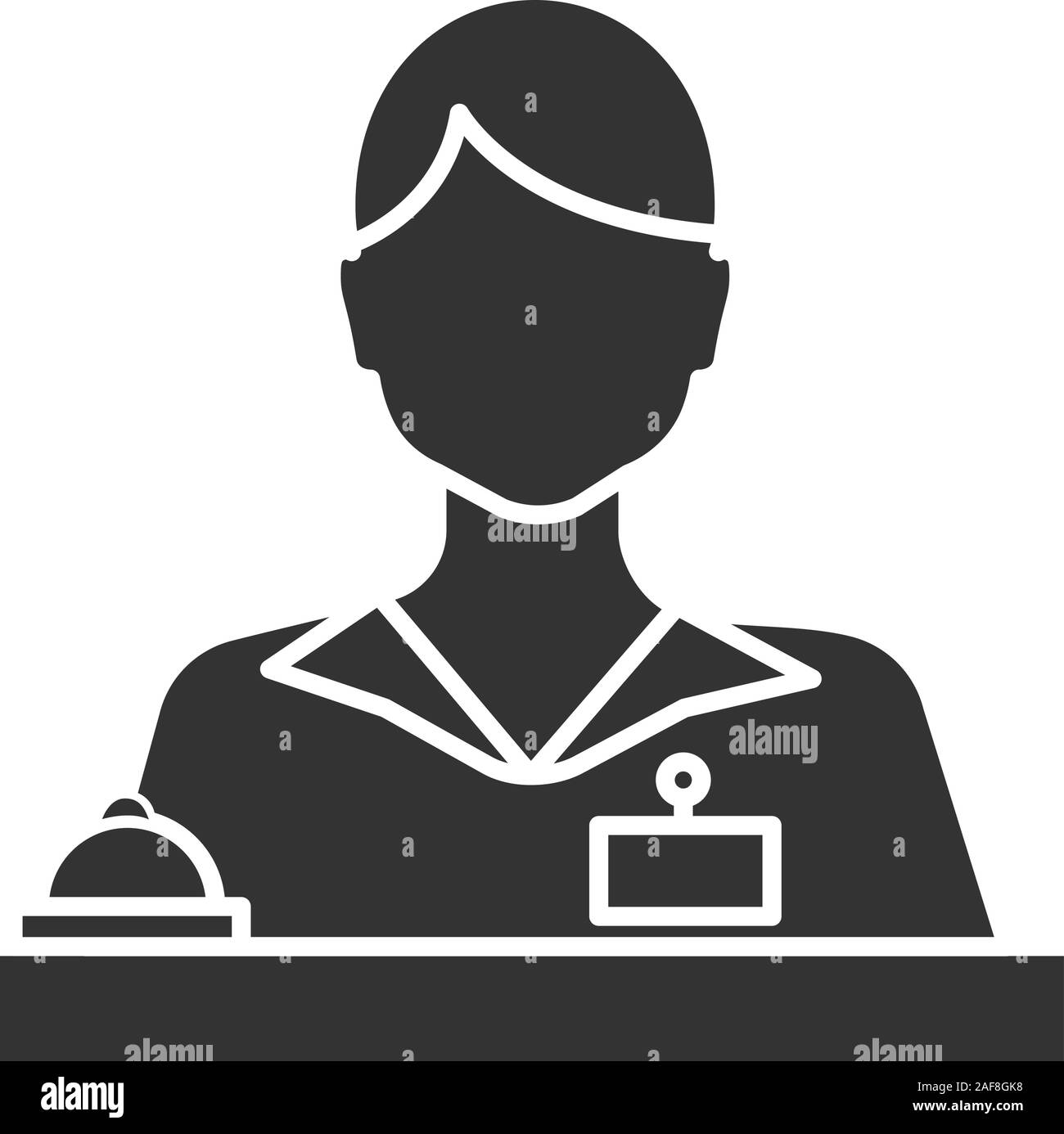 Receptionist glyph icon. Secretary, manager. Silhouette symbol ...
