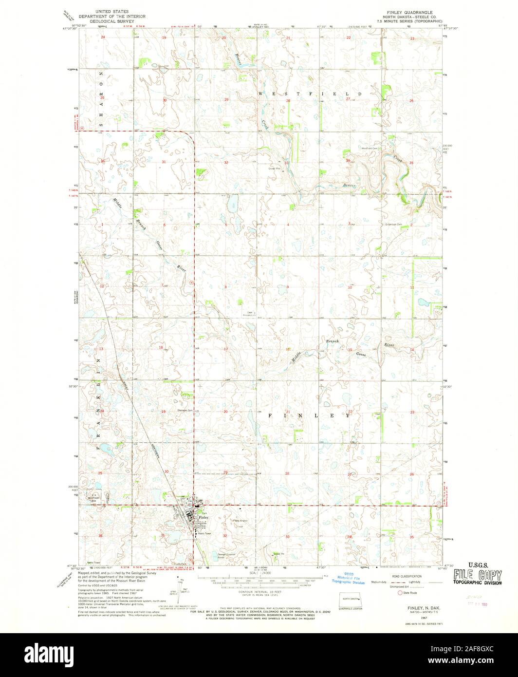 Map of finley north dakota hi-res stock photography and images - Alamy