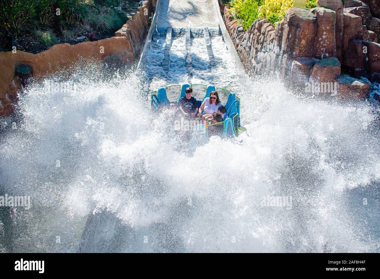 Orlando, Florida. December 07, 2019. People enjoying Infinity Falls at ...