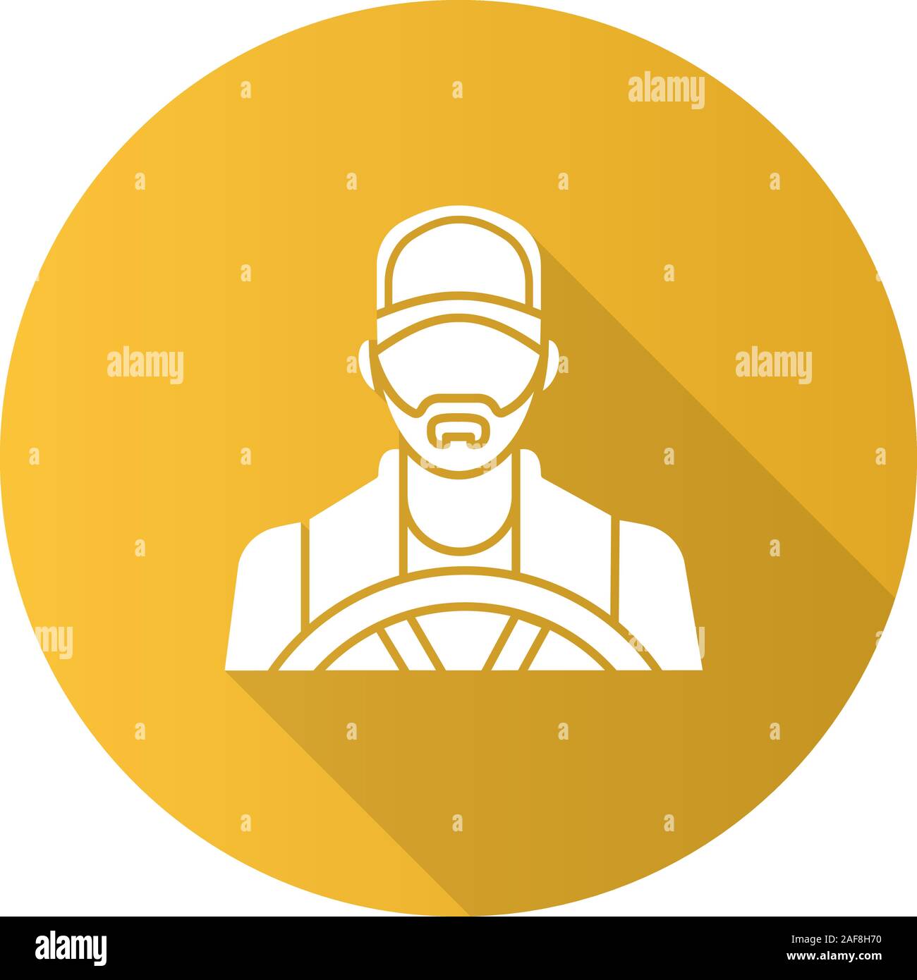Driver flat design long shadow glyph icon. Transportation service ...