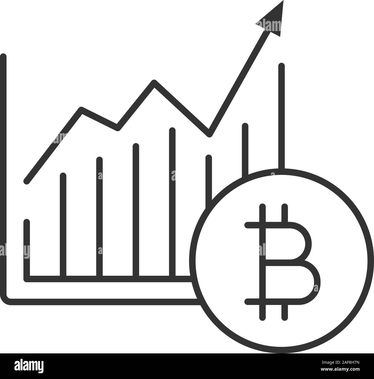 Cryptocurrency bitcoin increase illustration Black and White Stock ...