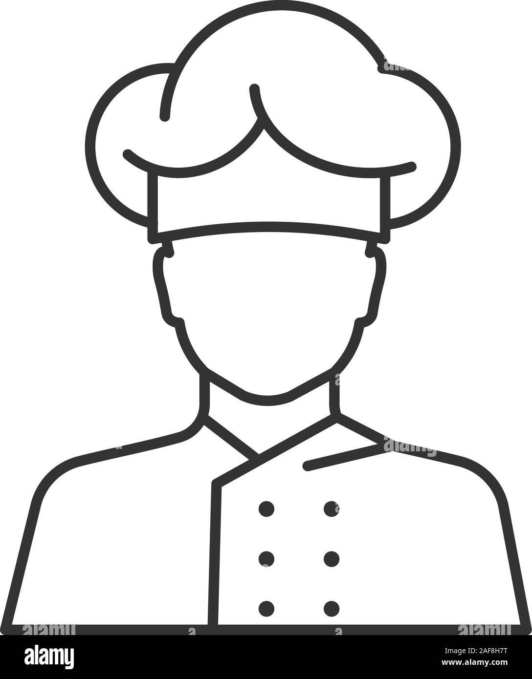 Chef cook linear icon. Kitchen worker. Thin line illustration. Contour ...