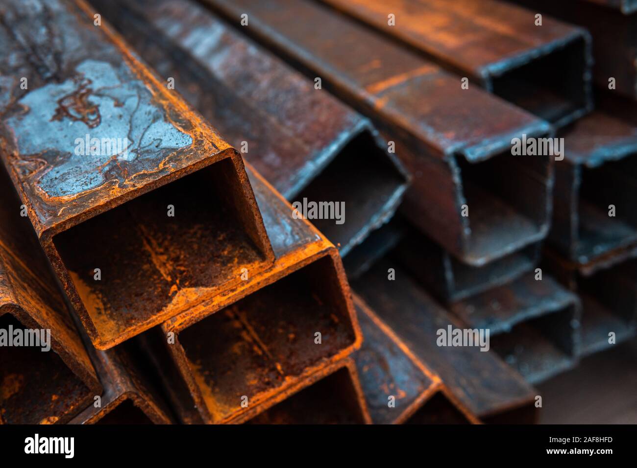 Steel bar for construction.Metal pipe profile. Stock photo of metal ...