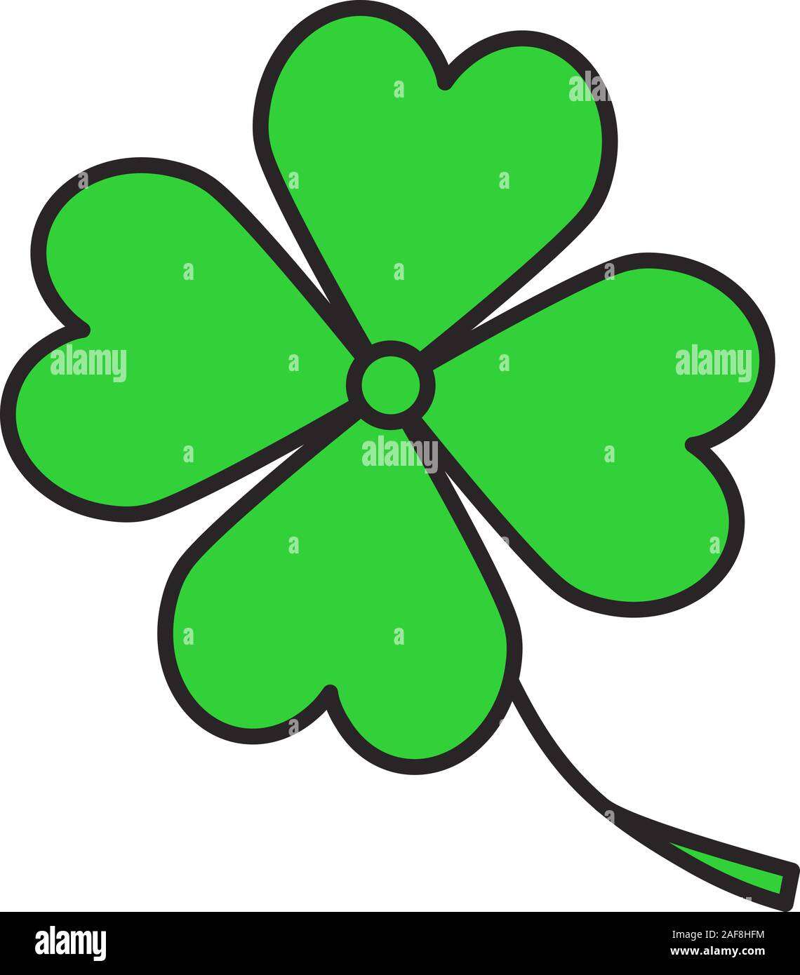Four leaf clover color icon. Symbol of success and good luck. Isolated ...