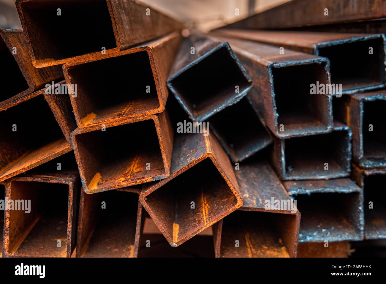 Steel bar for construction.Metal pipe profile. Stock photo of metal ...
