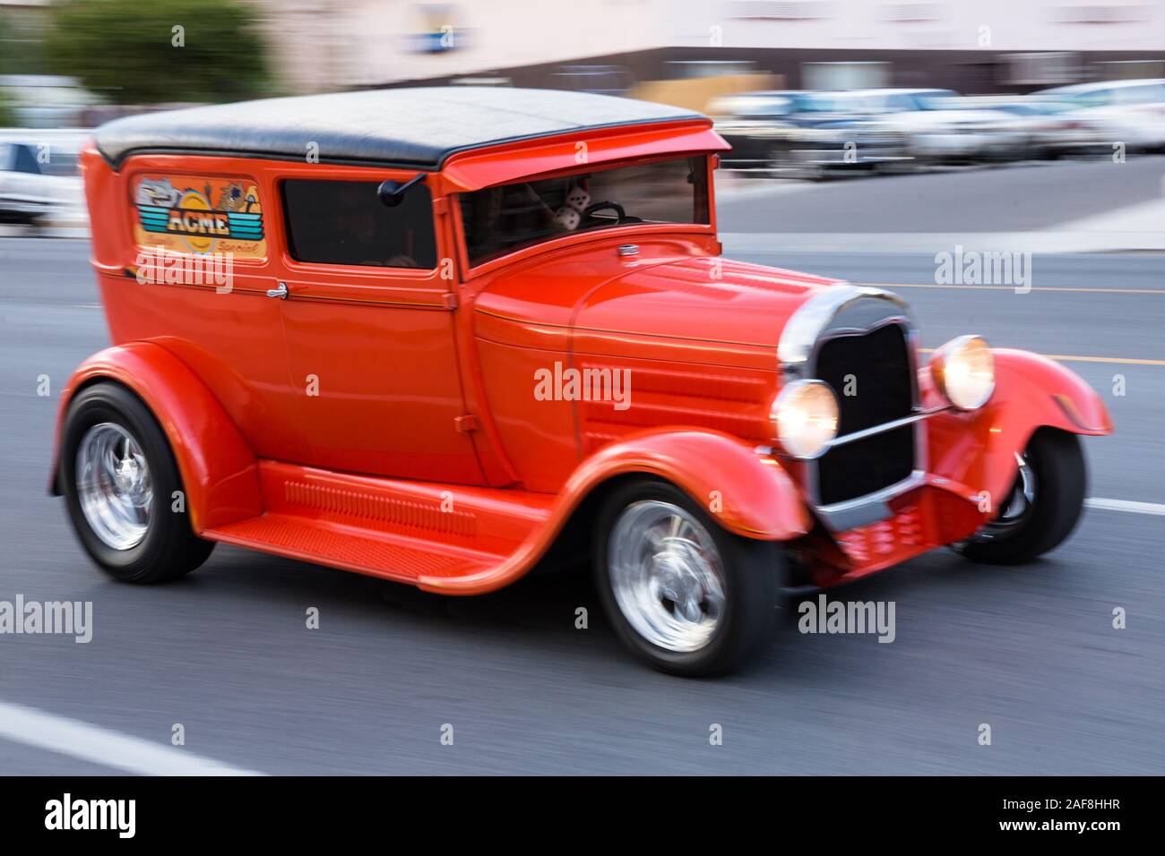 A customized 1929 Ford Delivery Van cruises in the Moab April Action ...