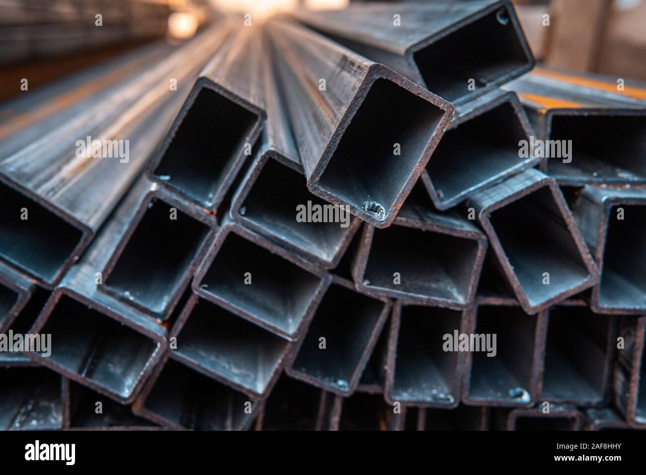 Steel bar for construction.Metal pipe profile. Stock photo of metal ...