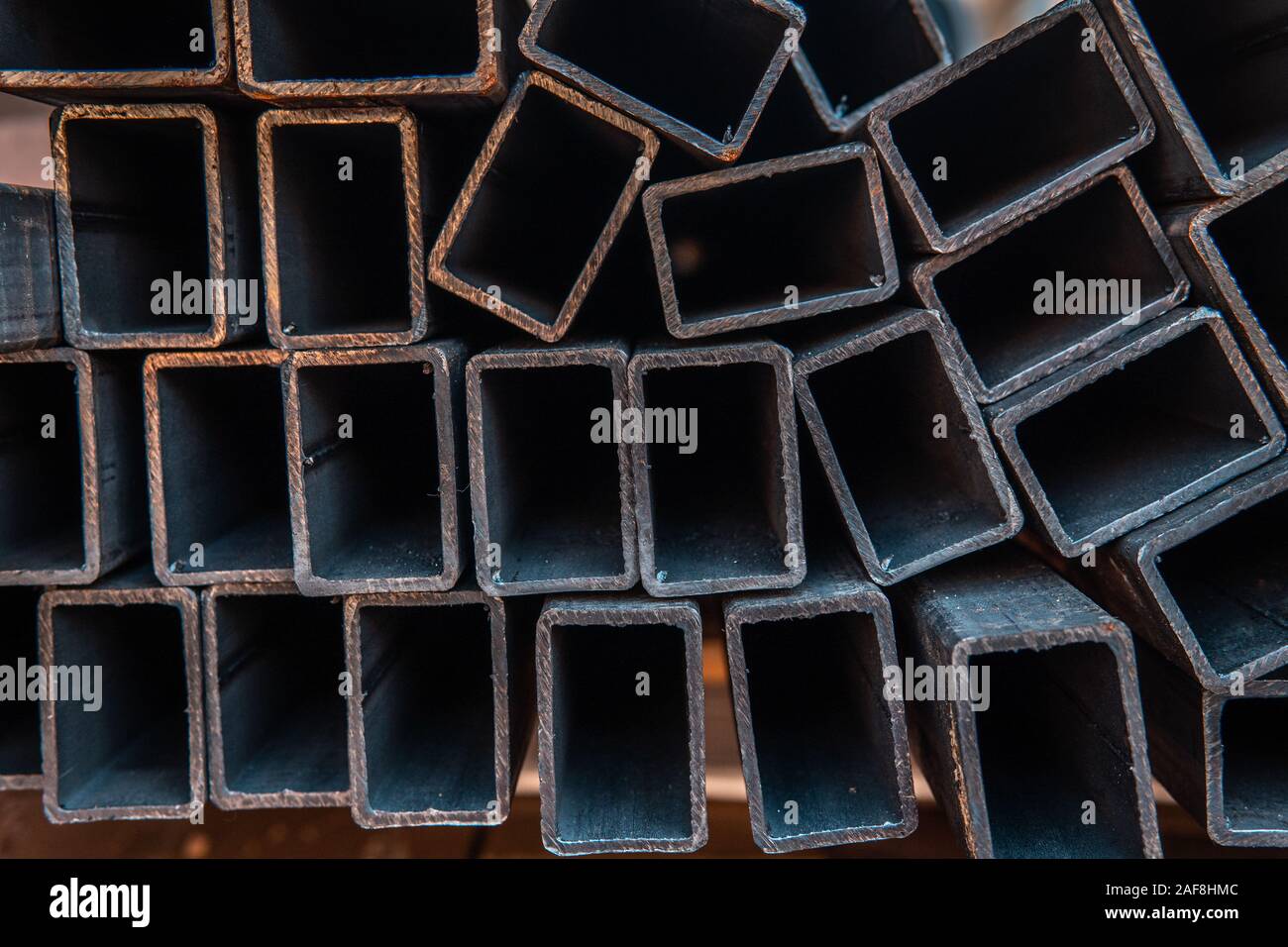 Steel bar for construction.Metal pipe profile. Stock photo of metal ...